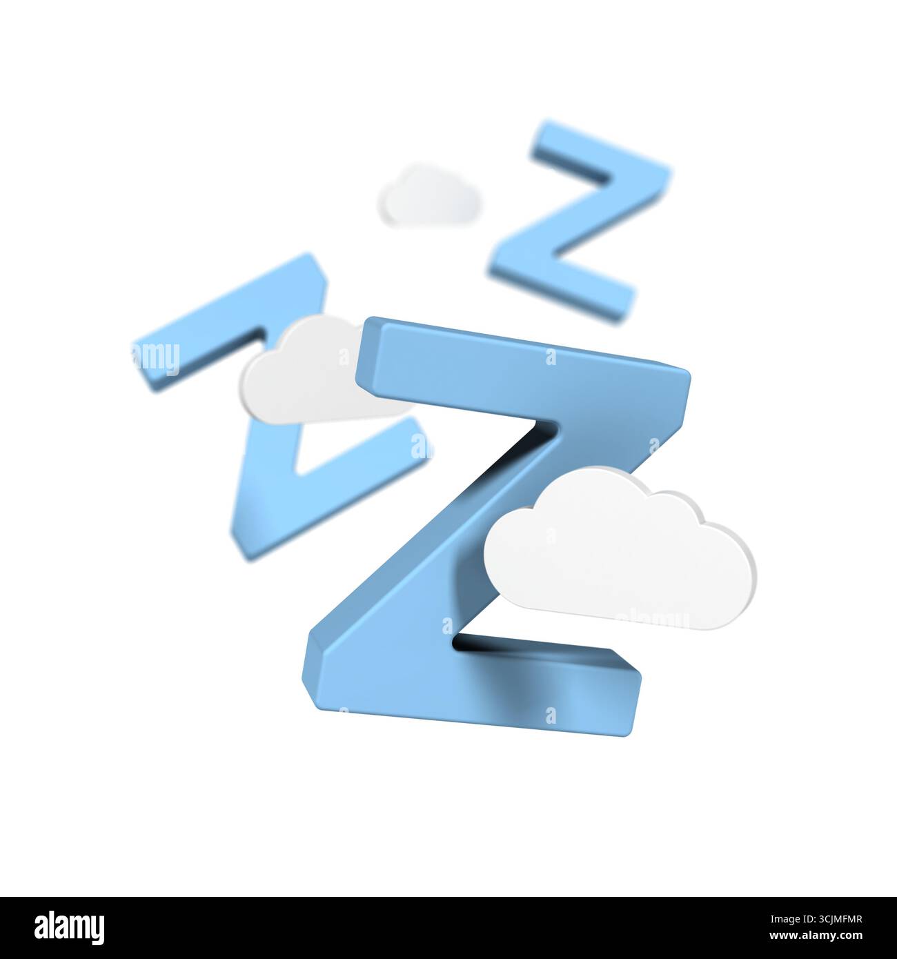 ZZZ sign with clouds. Sleep. Symbol. Emoji. 3d illustration Stock Photo ...