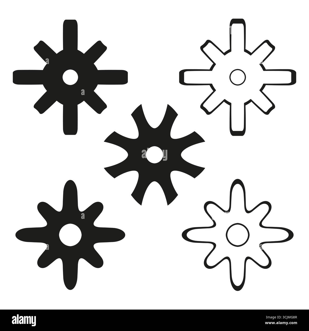 Abstract geometric shapes. Black and white icons. Vector decorative ...