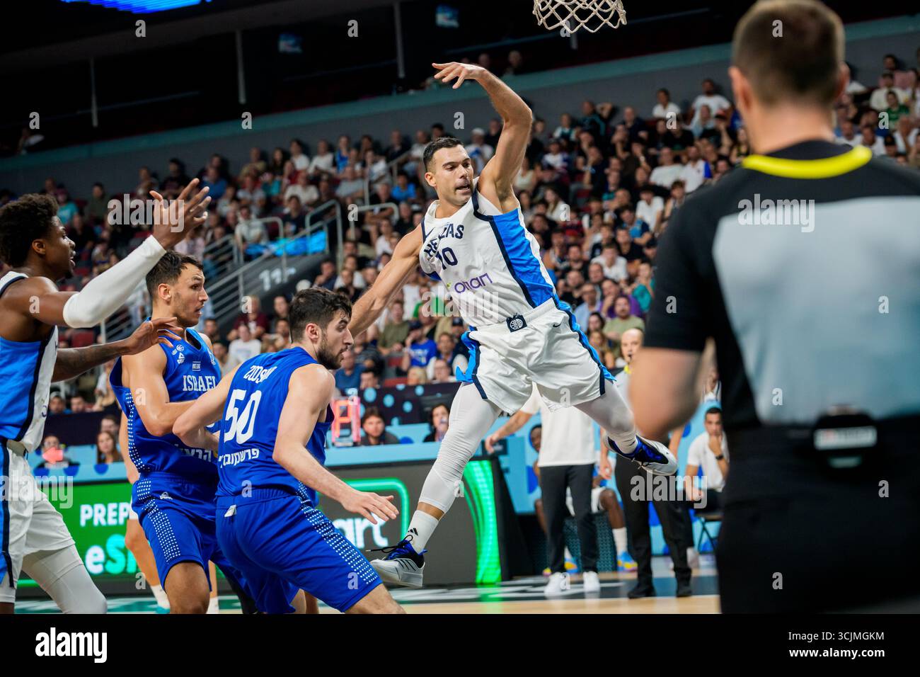 RIGA, LATVIA. 7th September 2025. Yovel Zoosman (L) and Kostas Sloukas ...
