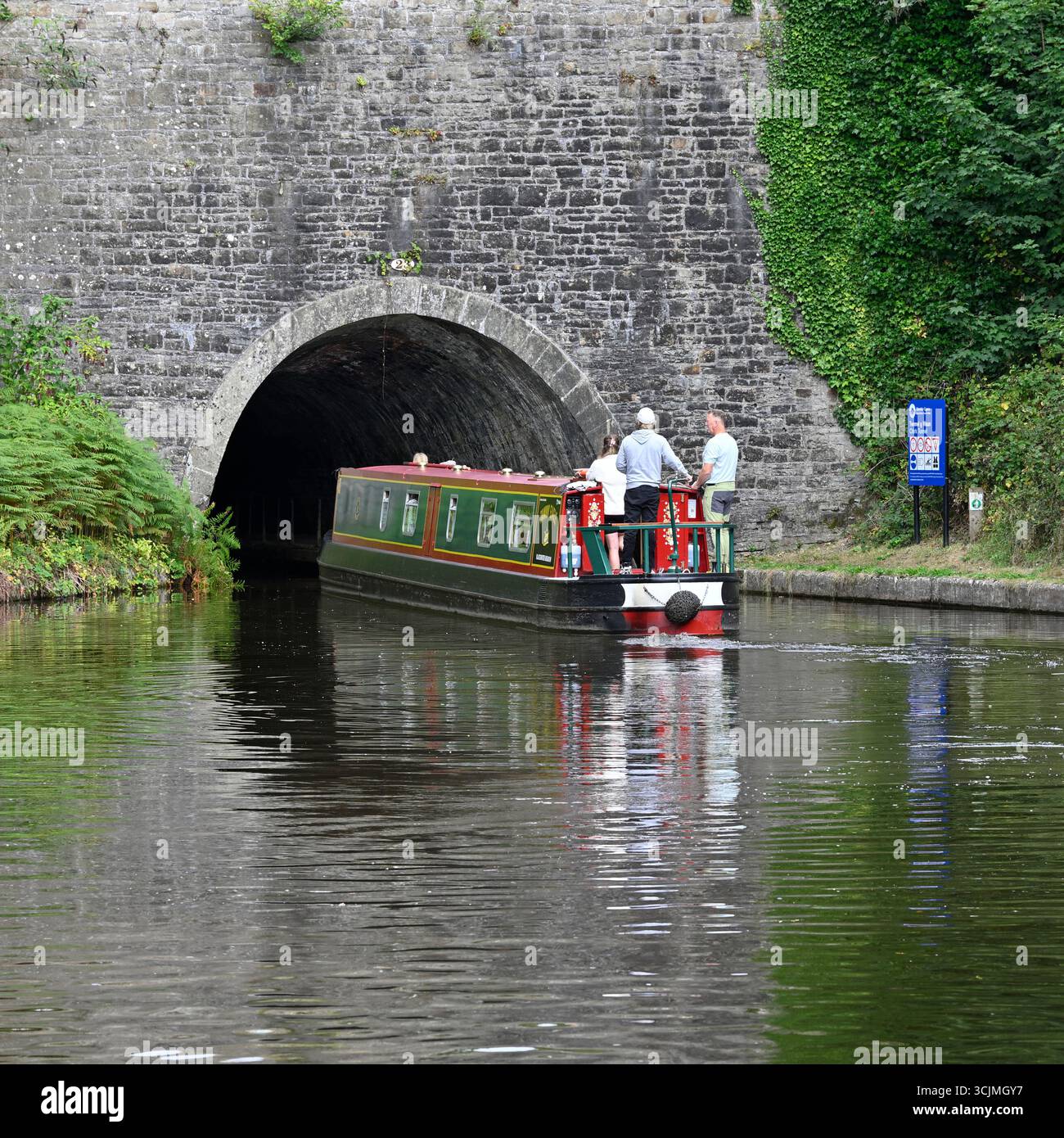 Narrowboat or barge entering Chirk tunnel aka the Darkie on the ...