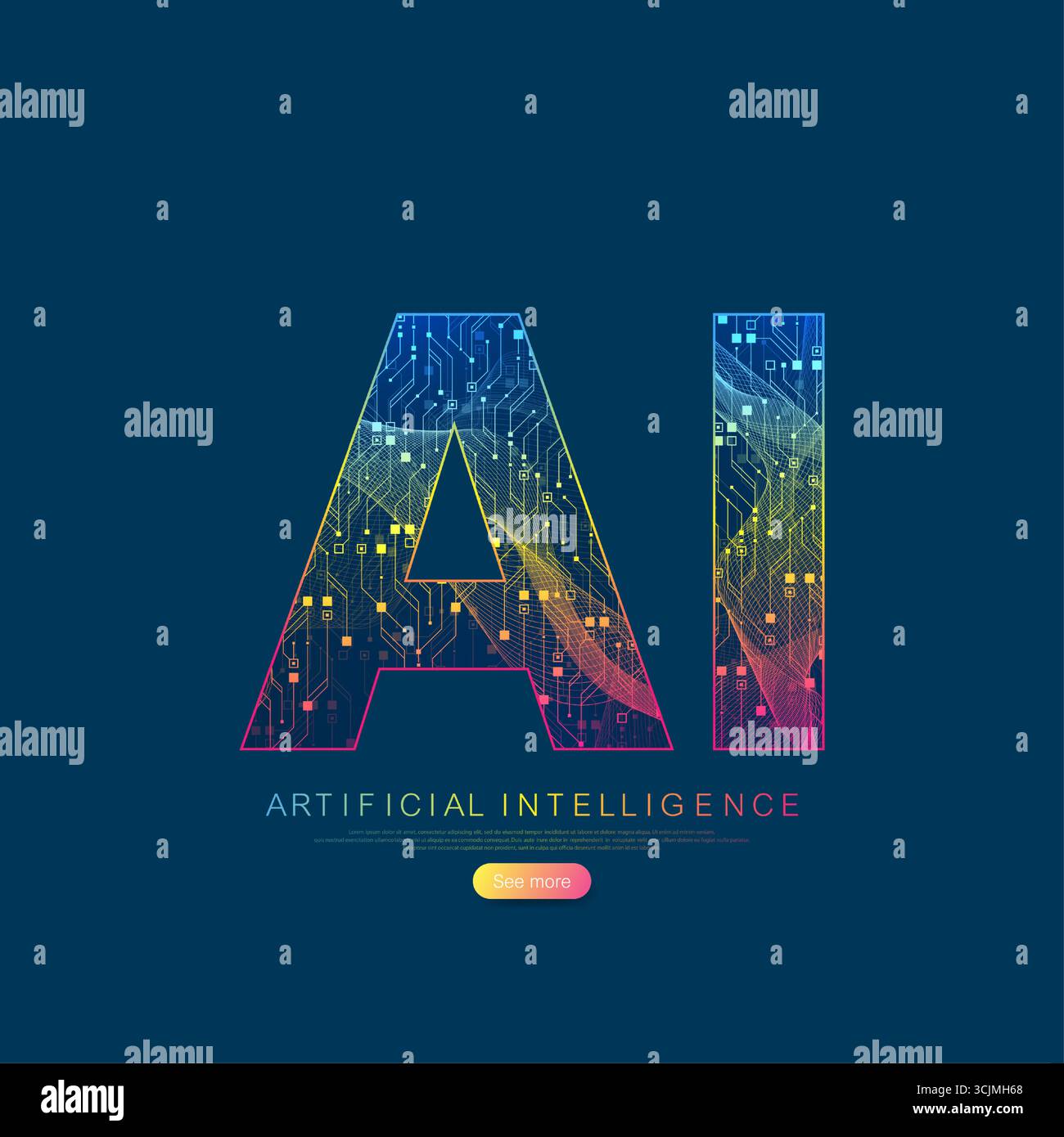 Artificial intelligence and machine learning vector symbol. Artificial intelligence wireless ...