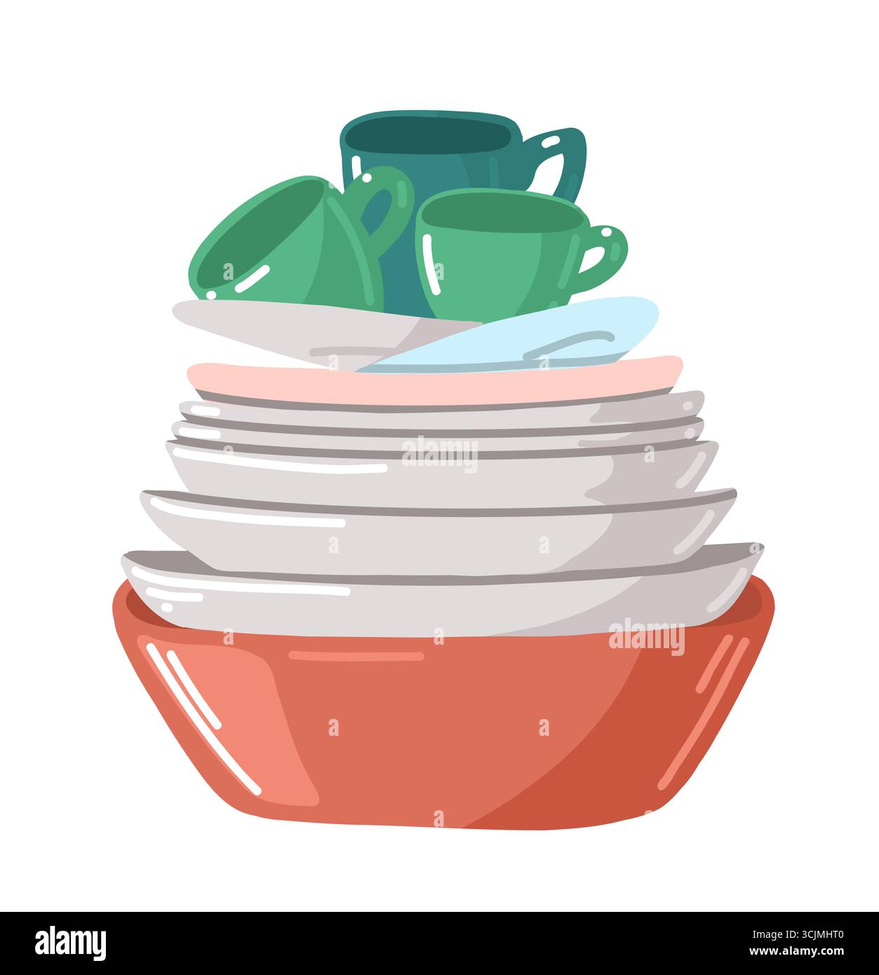 Empty ceramic bowl flat Stock Vector Images - Alamy