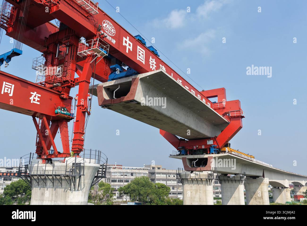 Aerial photo shows the Shanghai-Nanjing-Hefei High-speed Railway under ...