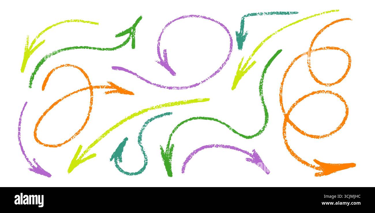 Arrow crayon pastel pencil Cut Out Stock Images & Pictures - Alamy