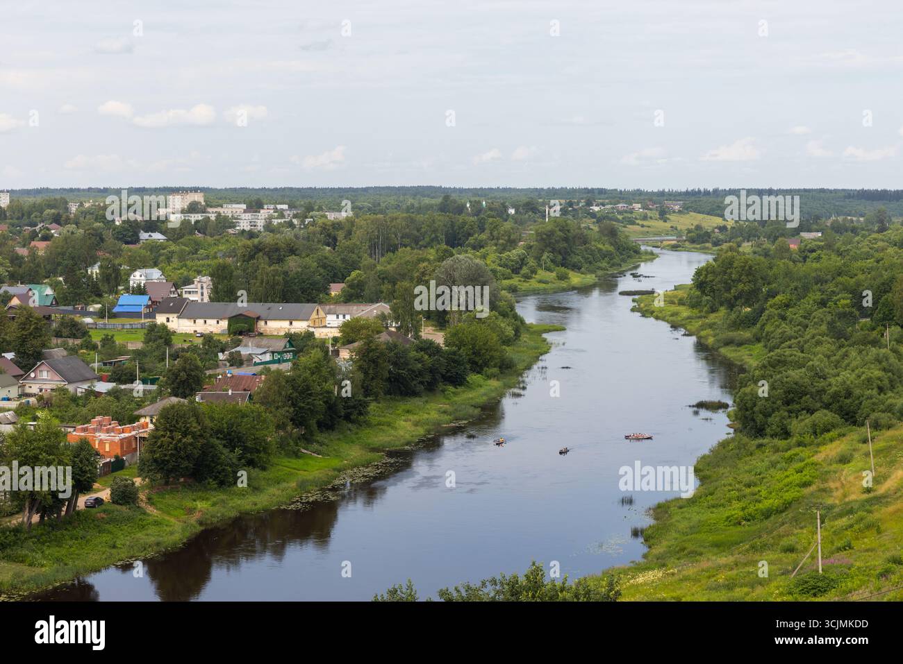 Russian village surrounded fields aerial hi-res stock photography and ...