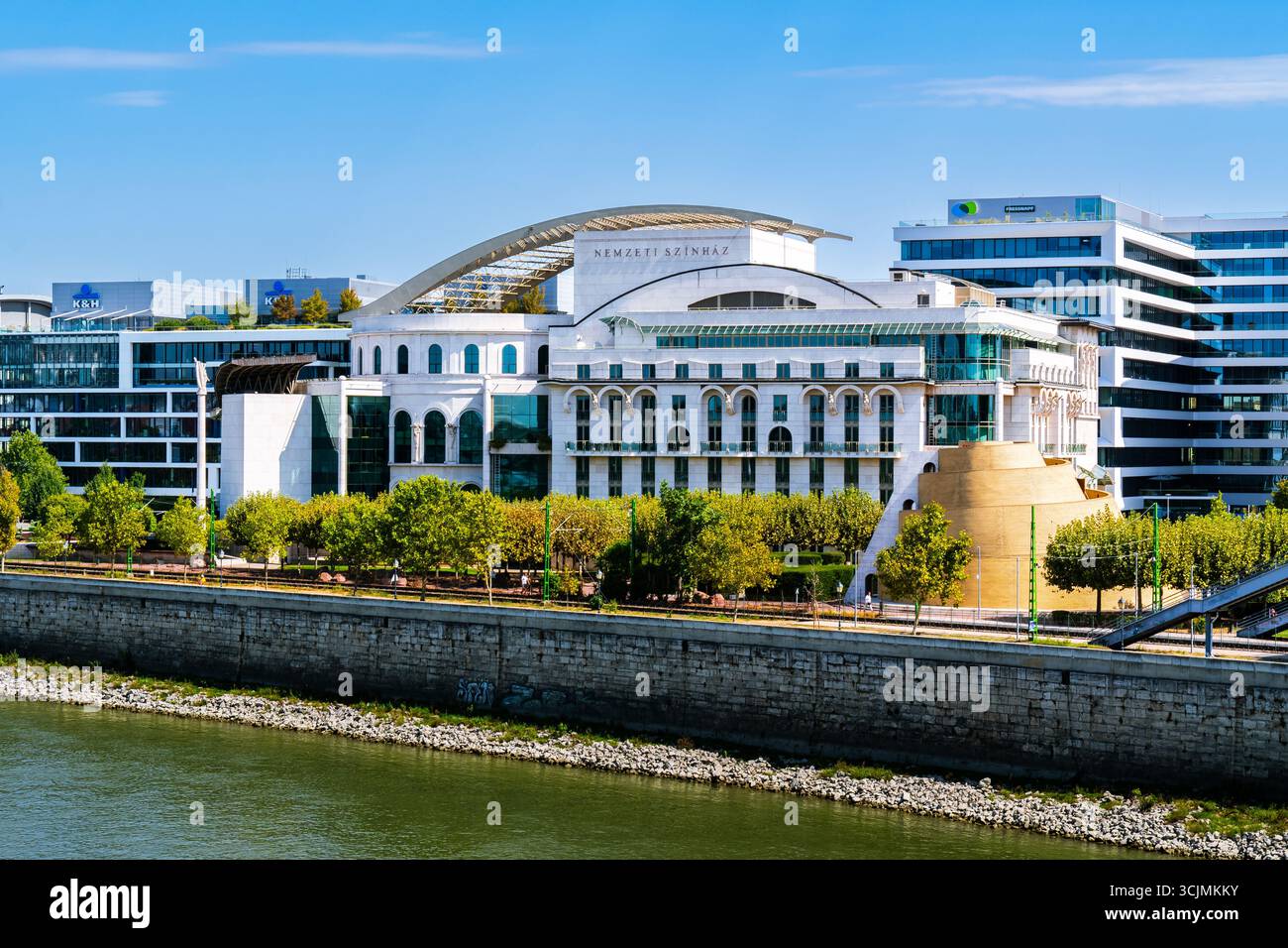 Budapest National Theatre with classical and modern architectural ...