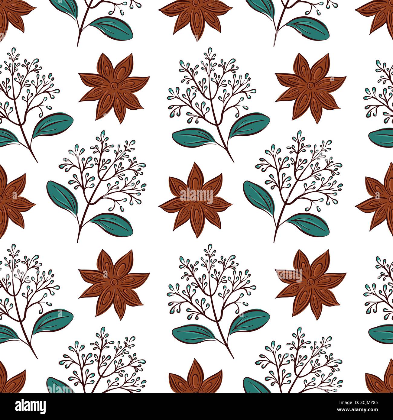 Star anise leaves on Stock Vector Images - Alamy