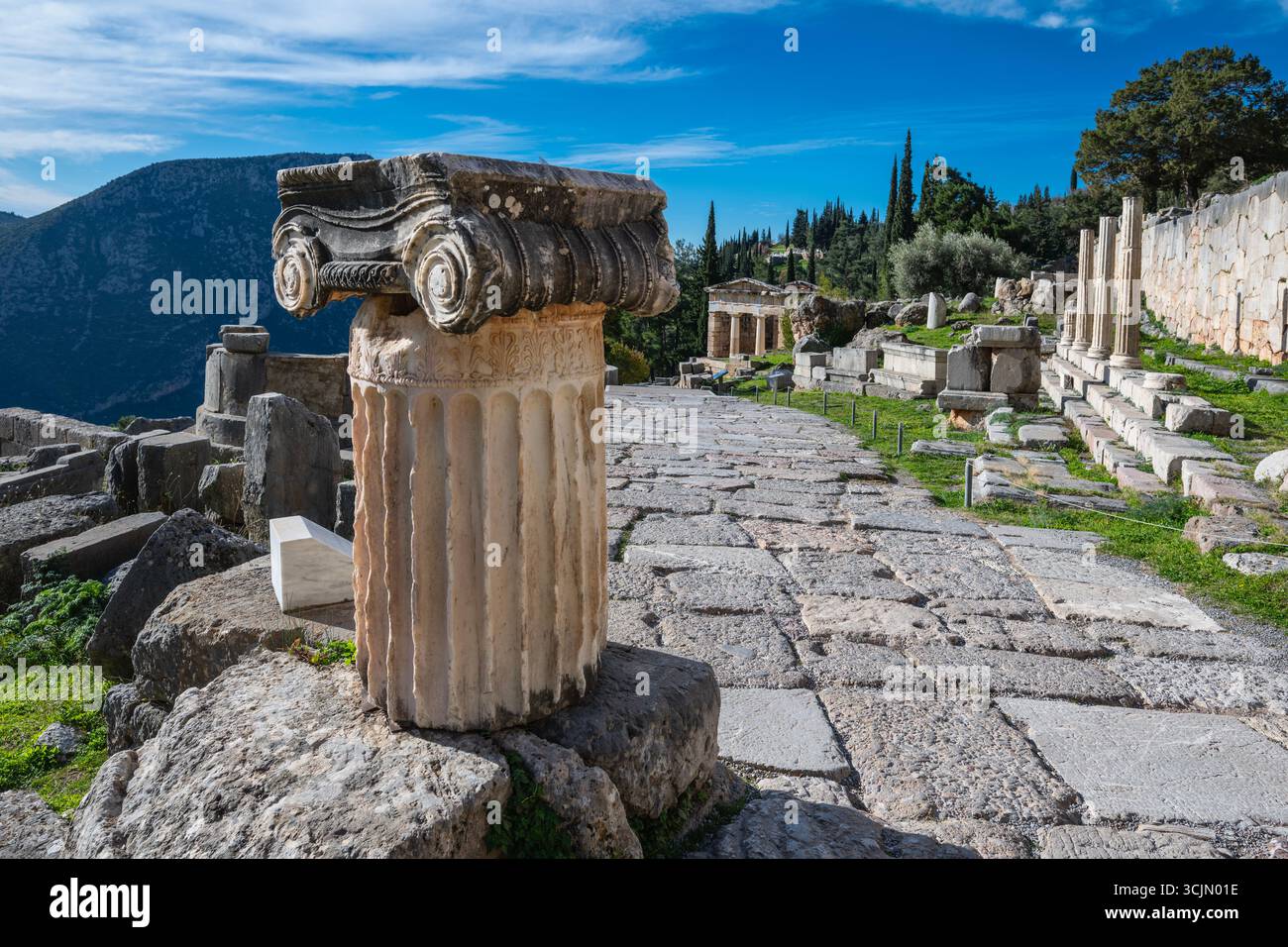 The temple of Apollo in Delphi - Greece Stock Photo - Alamy