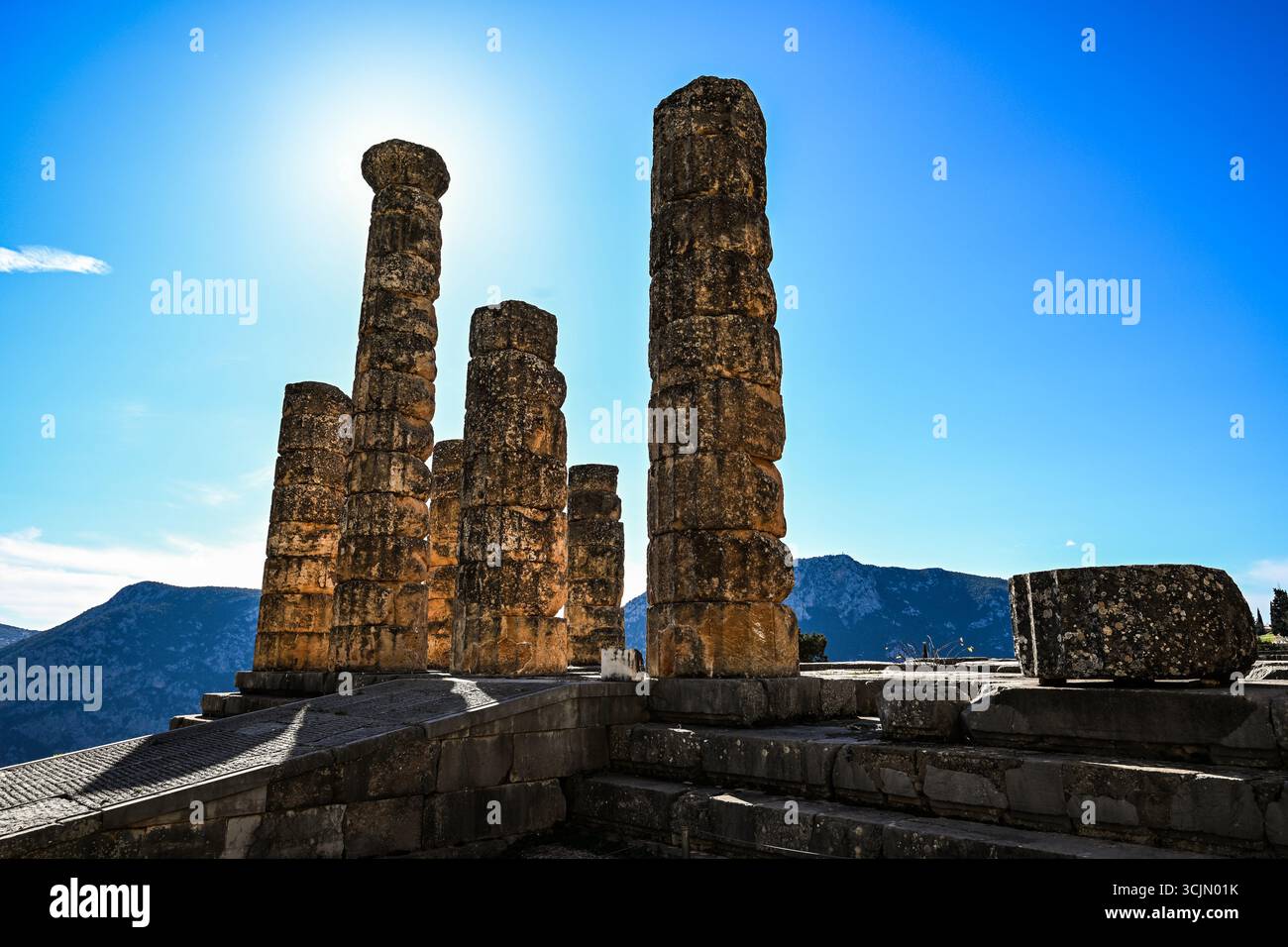 The temple of Apollo in Delphi - Greece Stock Photo - Alamy