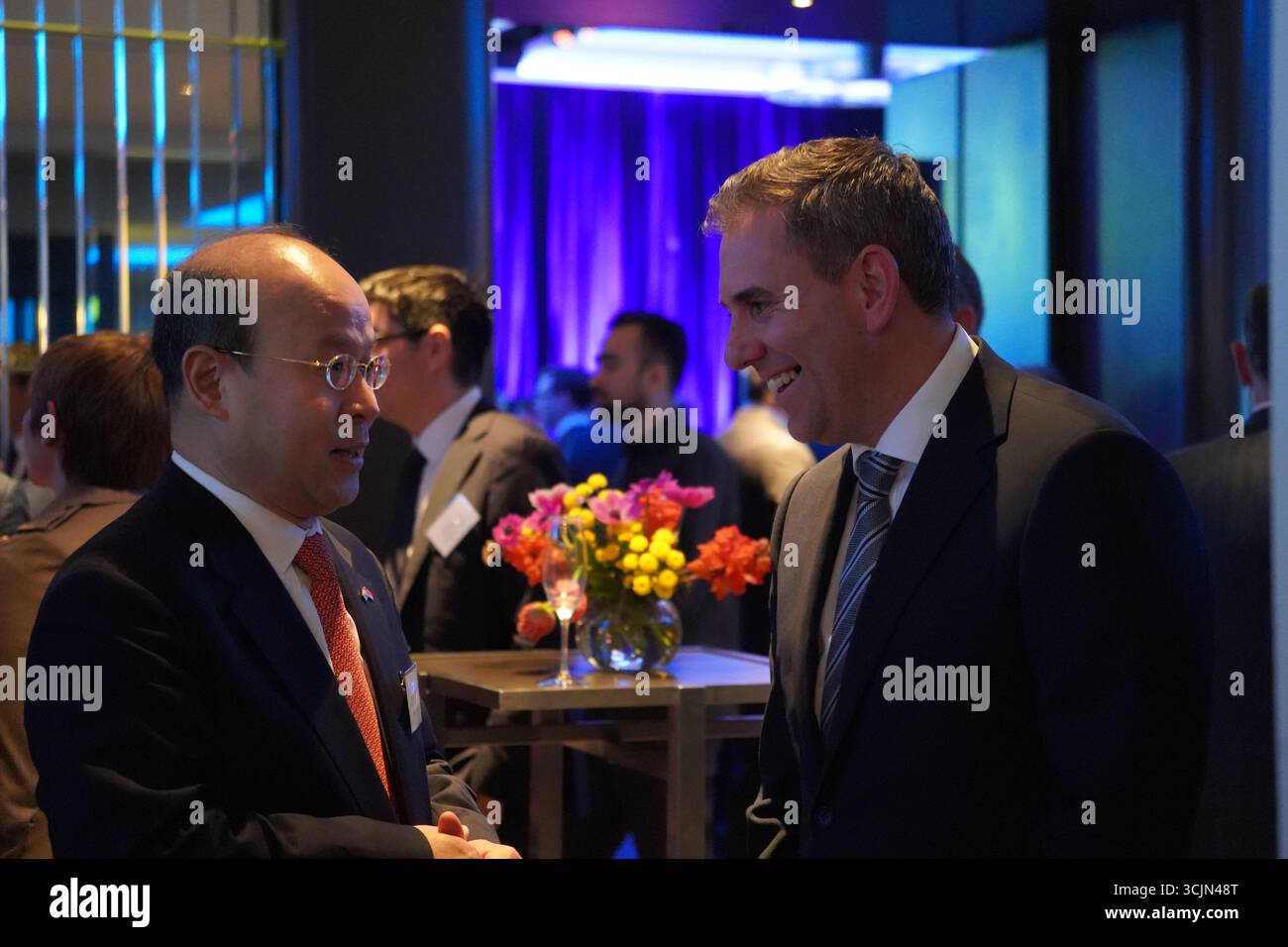 Treasurer Jim Chalmers and Chinese ambassador Xiao Qian during the ...