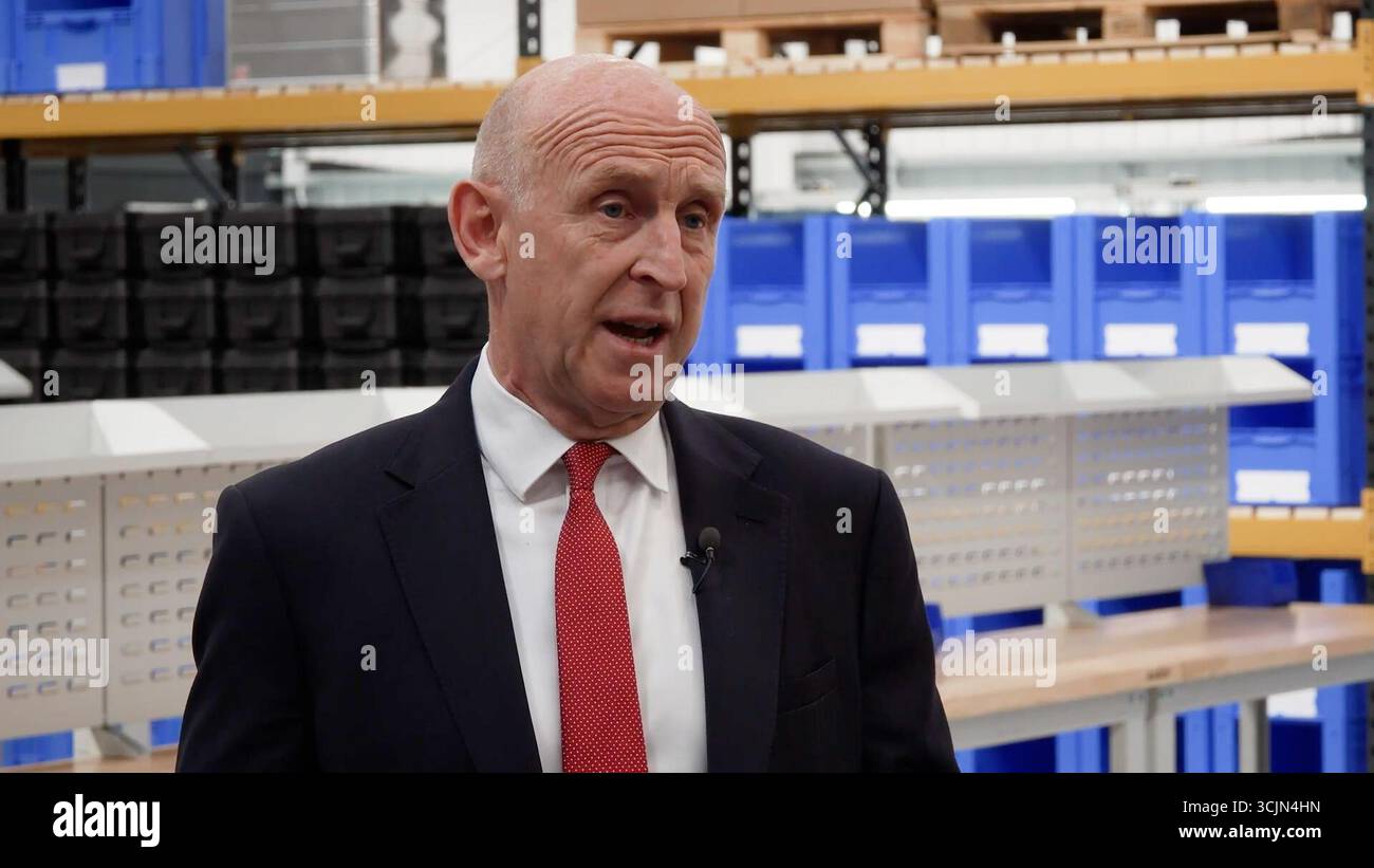 Defence Secretary John Healey during his visit to defence technology ...