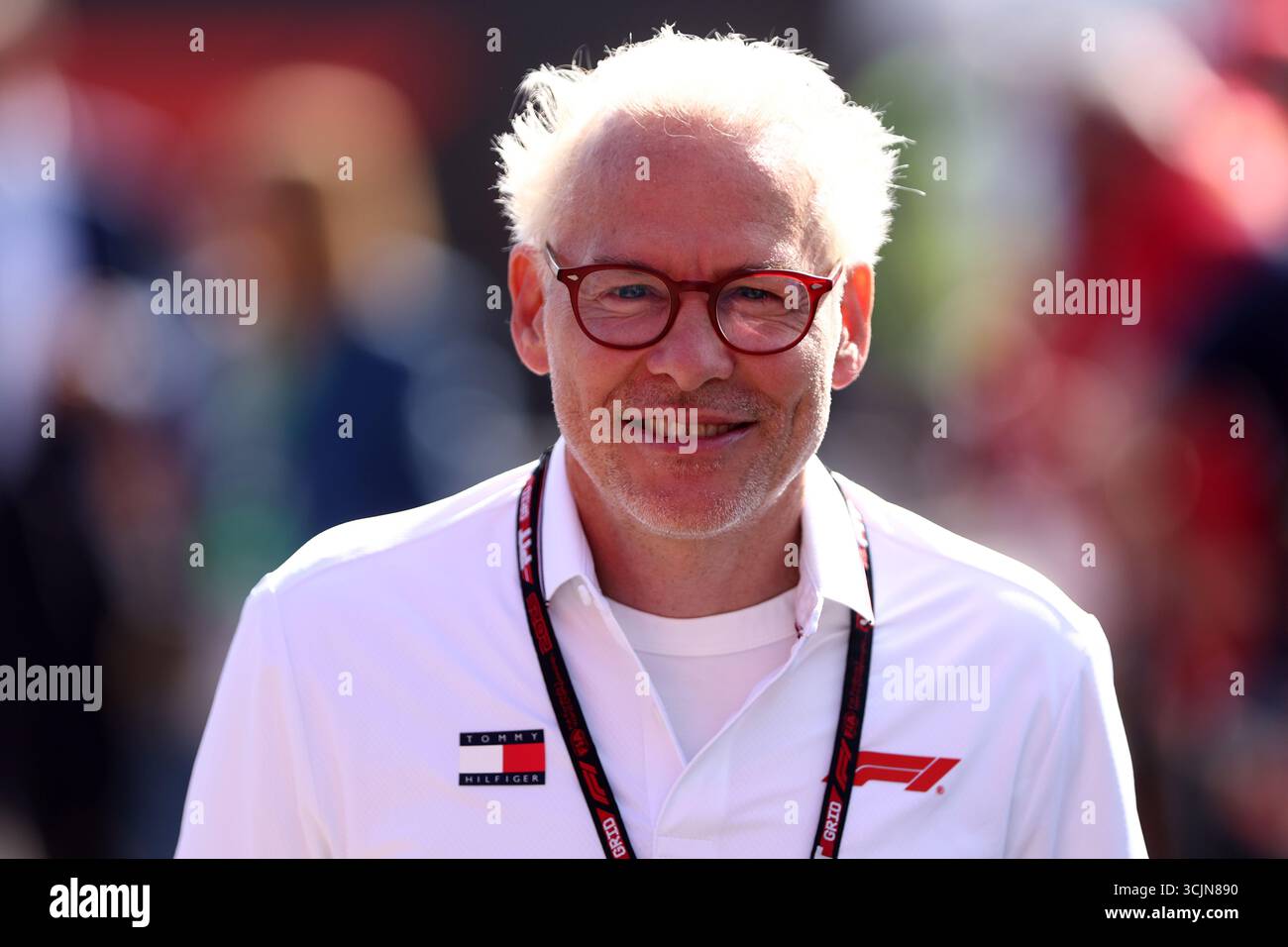 Former driver Jacques Villeneuve looks on before the F1 Grand Prix of ...