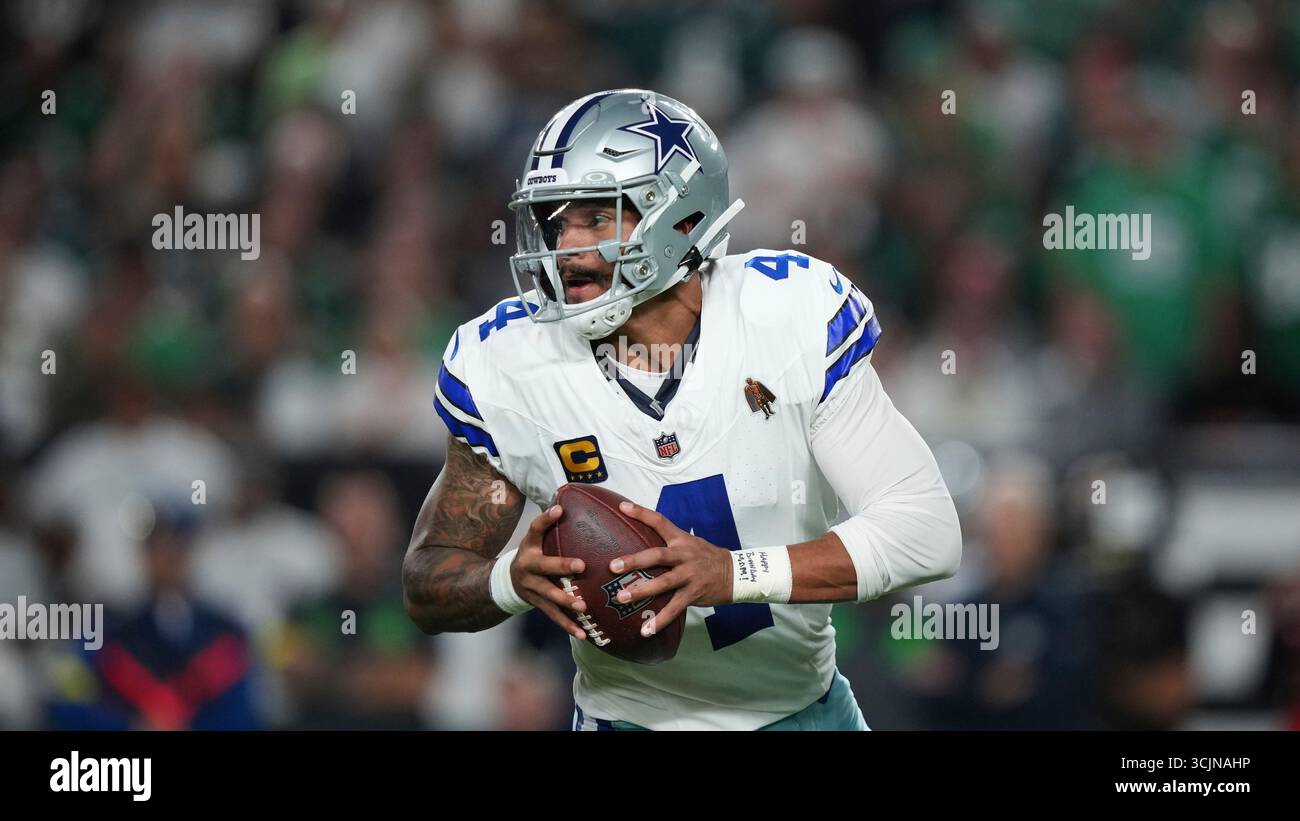 Dallas Cowboys' Dak Prescott plays during an NFL football game ...