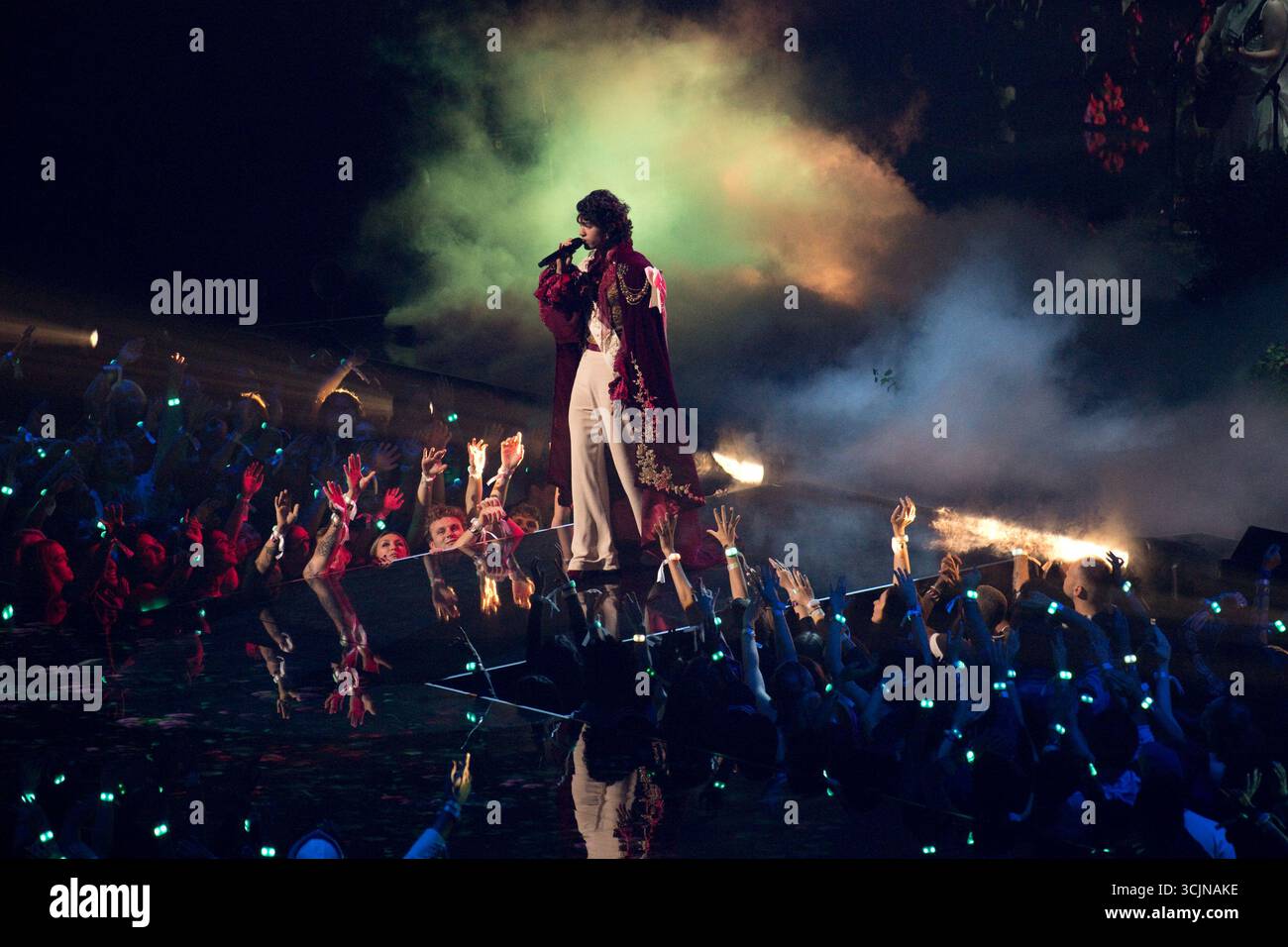 Conan Gray performs on stage during the 2025 MTV Video Music Awards ...