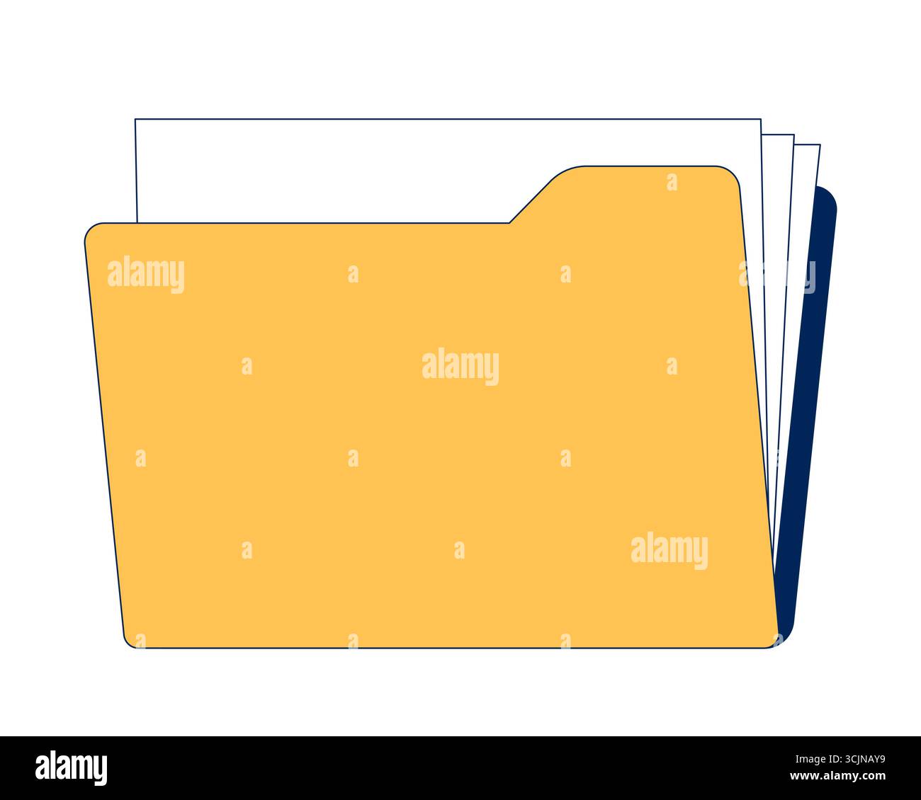 Folder with documents 2D cartoon object Stock Vector Image & Art - Alamy