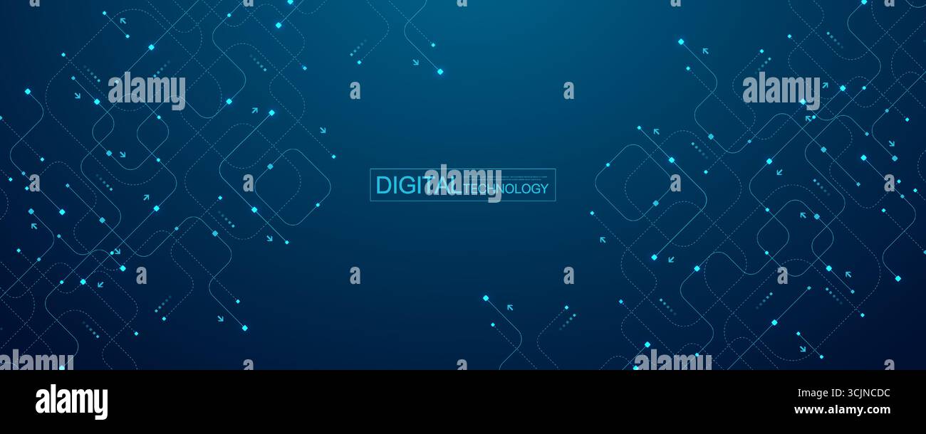 AI circuit board abstract background with chip and circuit components ...