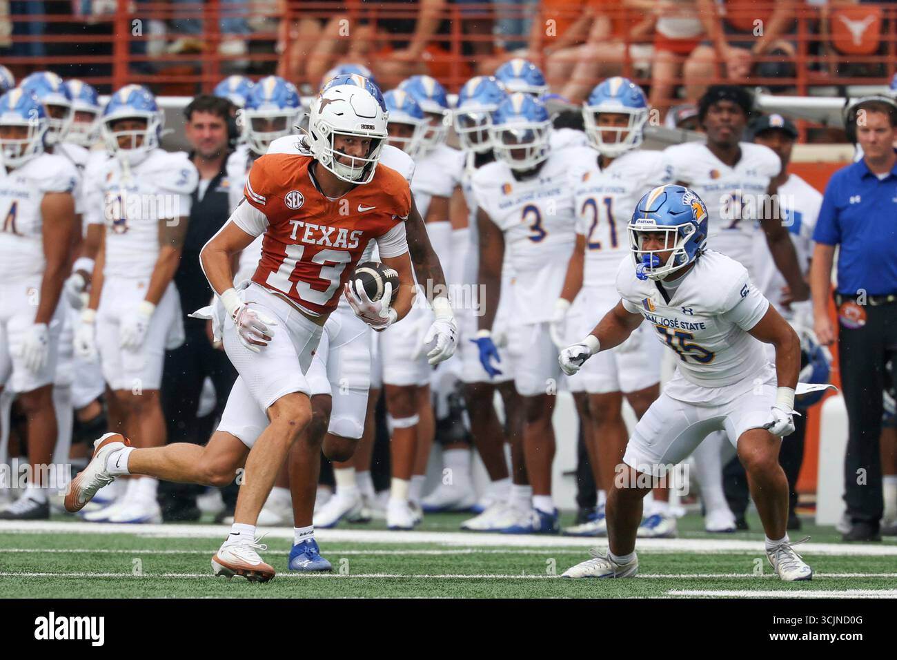 AUSTIN, TX - SEPTEMBER 06: Wide Receiver Parker Livingstone #13 of the ...