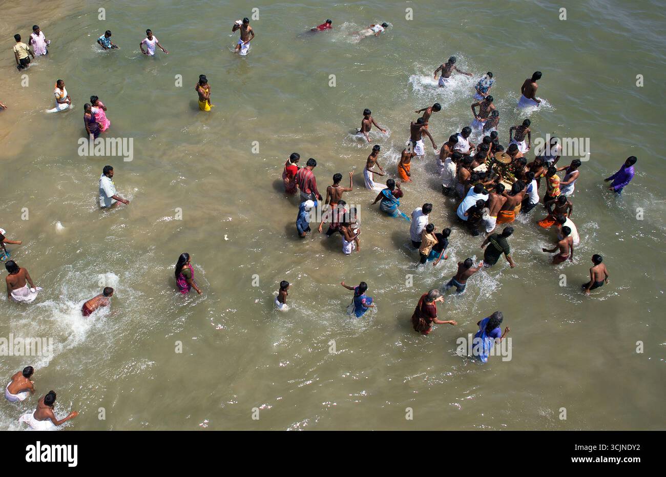 Puducherry, India - 28 February 2010: Aerial view of a vibrant ...
