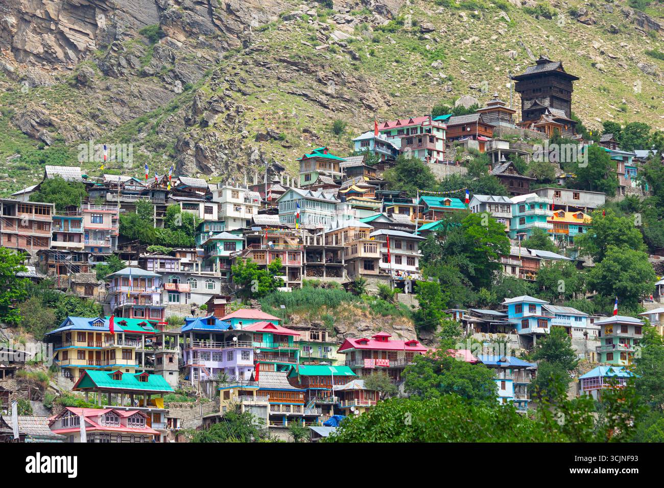 View of Kamru Village and Fort, Sangla, Kinnaur, Himachal Pradesh ...