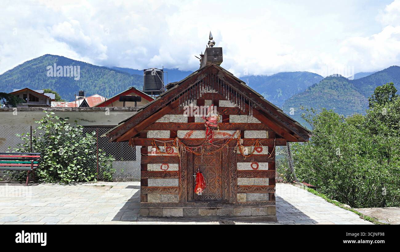 Small Shrine in Front of Tripura Sundari Temple, Traditional Himachali ...