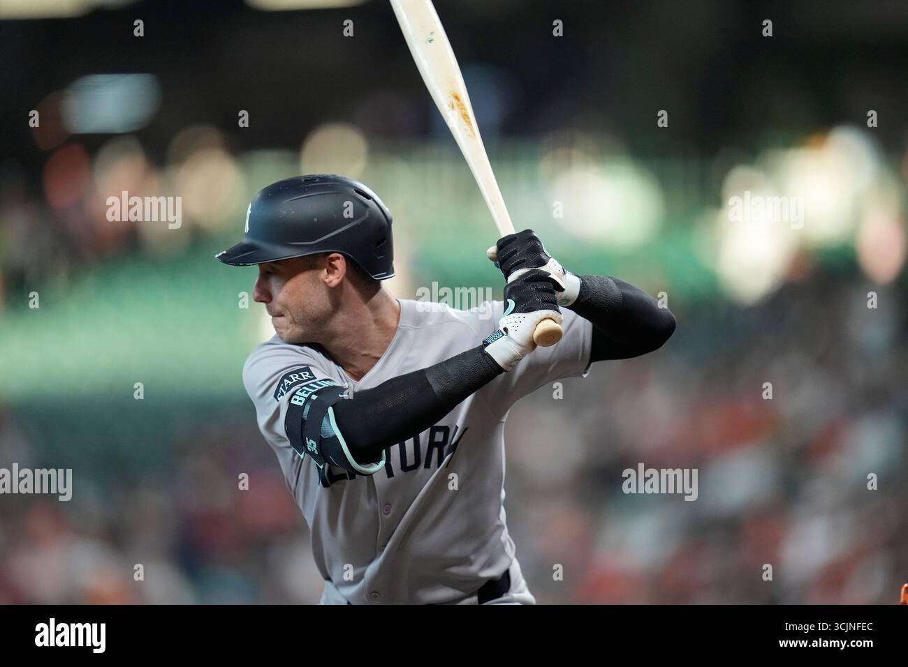 New York Yankees' Cody Bellinger bats against Houston Astros starting ...