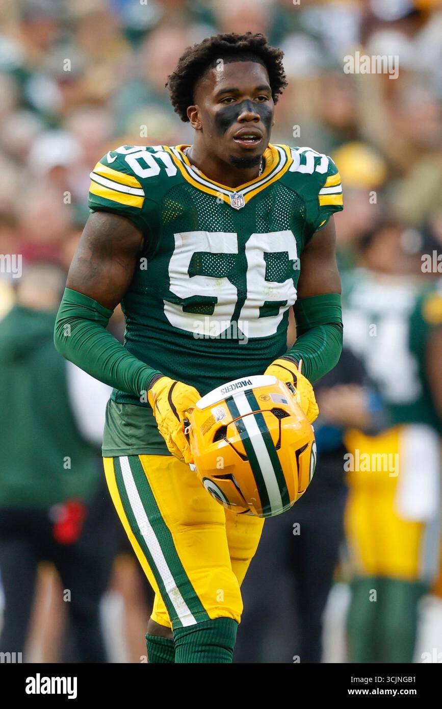 Green Bay Packers linebacker Edgerrin Cooper (56) on the field during a ...