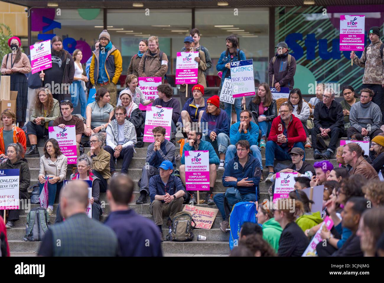 UCU members at Edinburgh University gather for a rally in George Square ...