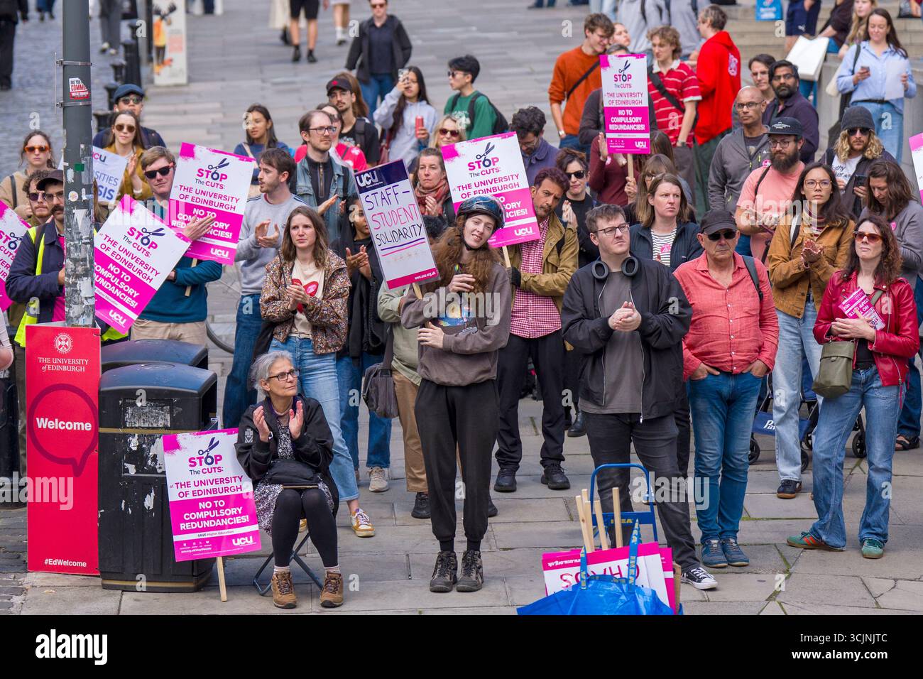 UCU members at Edinburgh University gather for a rally in George Square ...