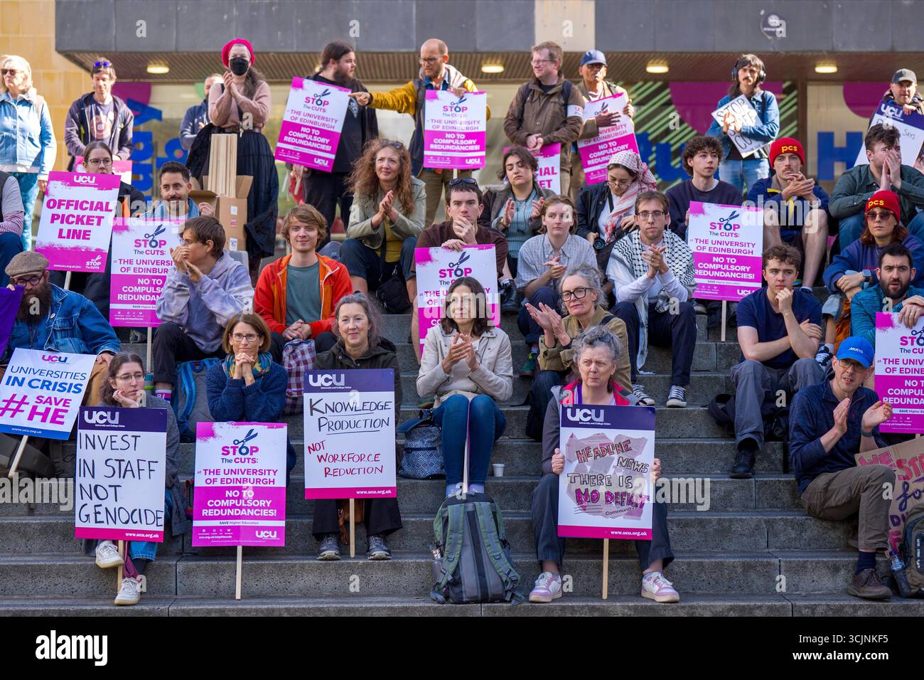 UCU members at Edinburgh University gather for a rally in George Square ...