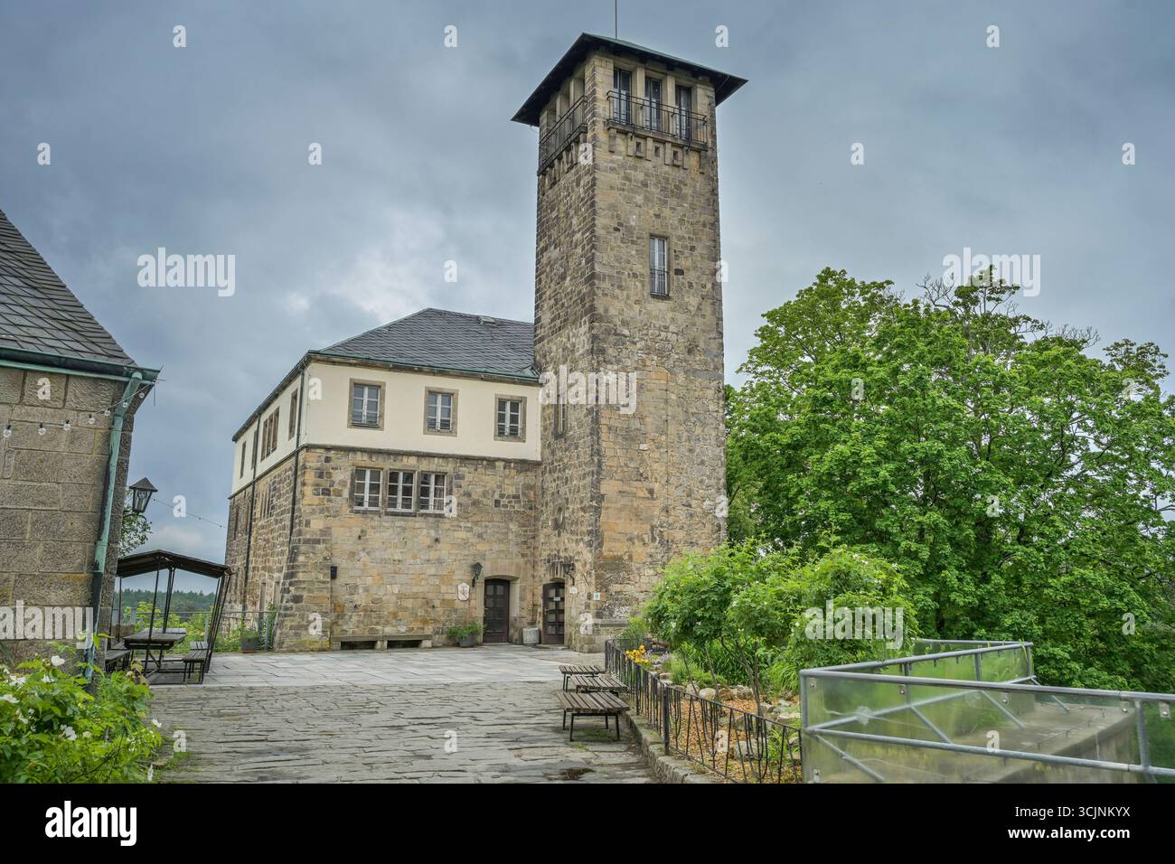 Turm, Bergfried, Burg, Hohnstein, Landkreis Sächsische Schweiz ...