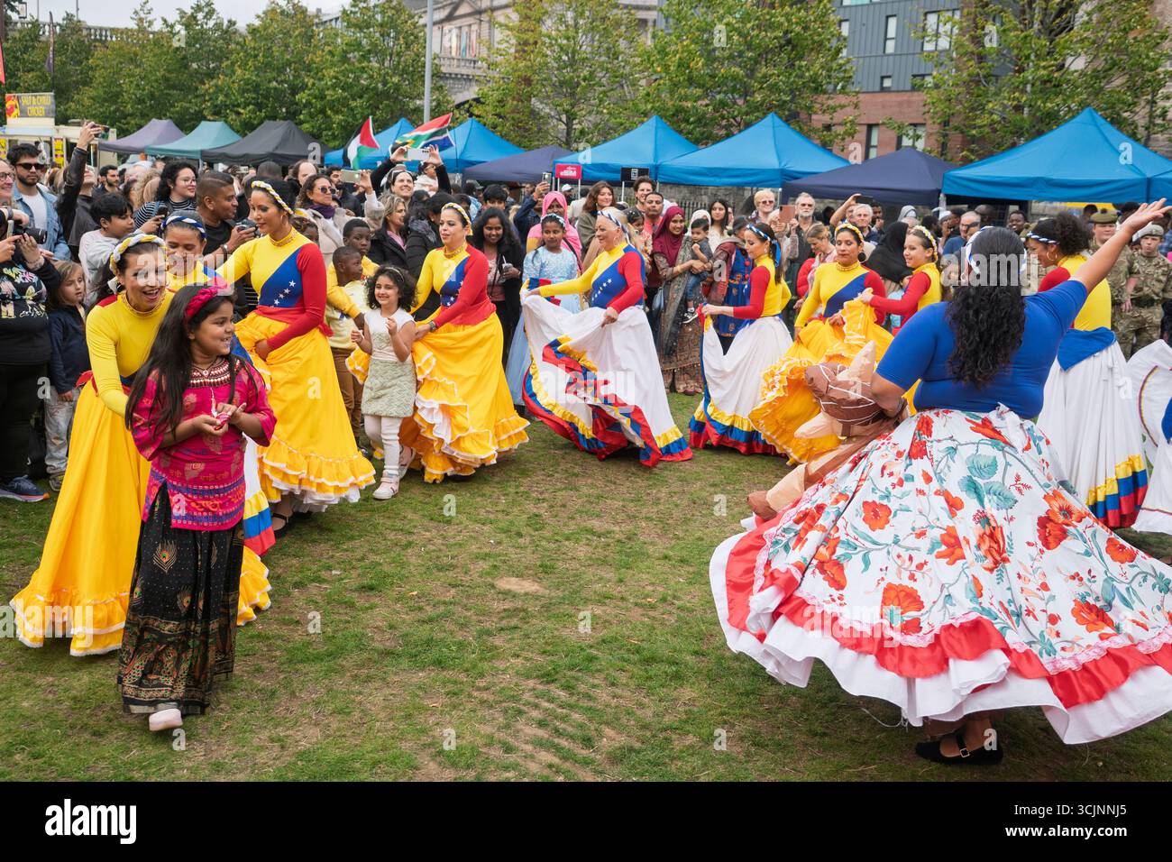 Aberdeen, Scotland - 7th Sep 2025: The Baila Venezuela dance group ...