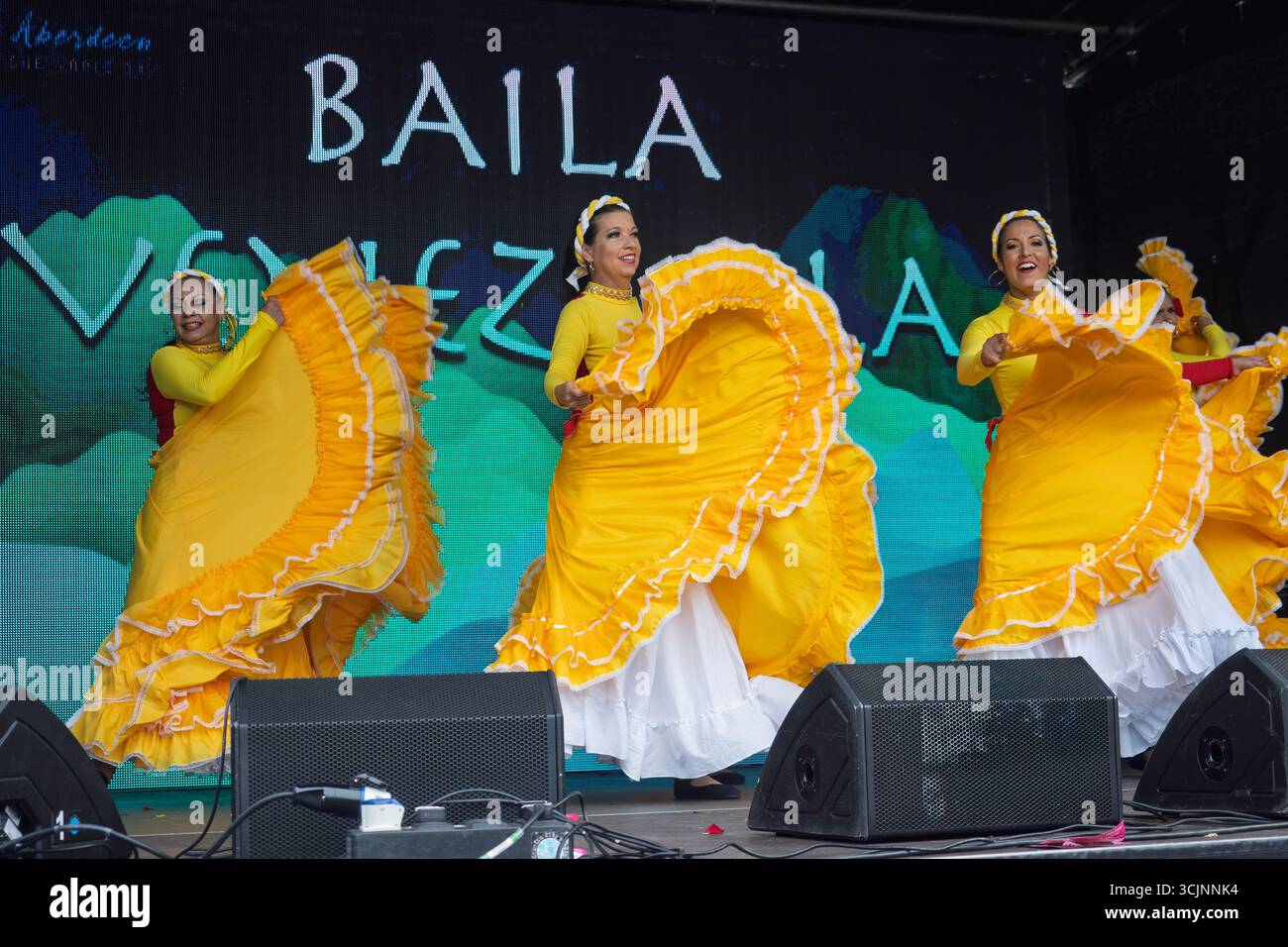 Aberdeen, Scotland - 7th Sep 2025: The Baila Venezuela dance group ...