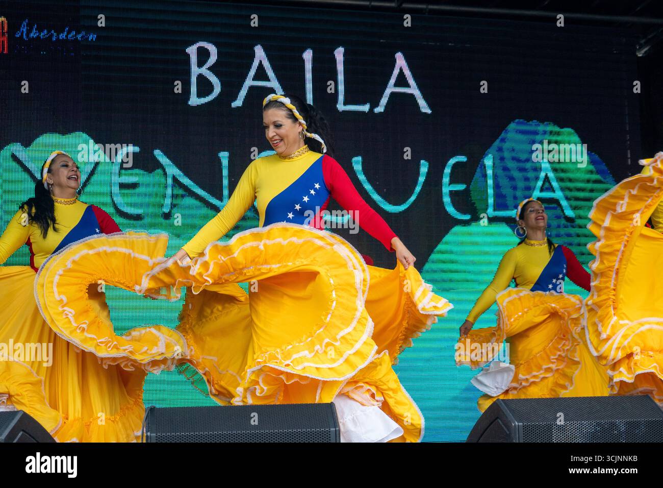 Aberdeen, Scotland - 7th Sep 2025: The Baila Venezuela dance group ...