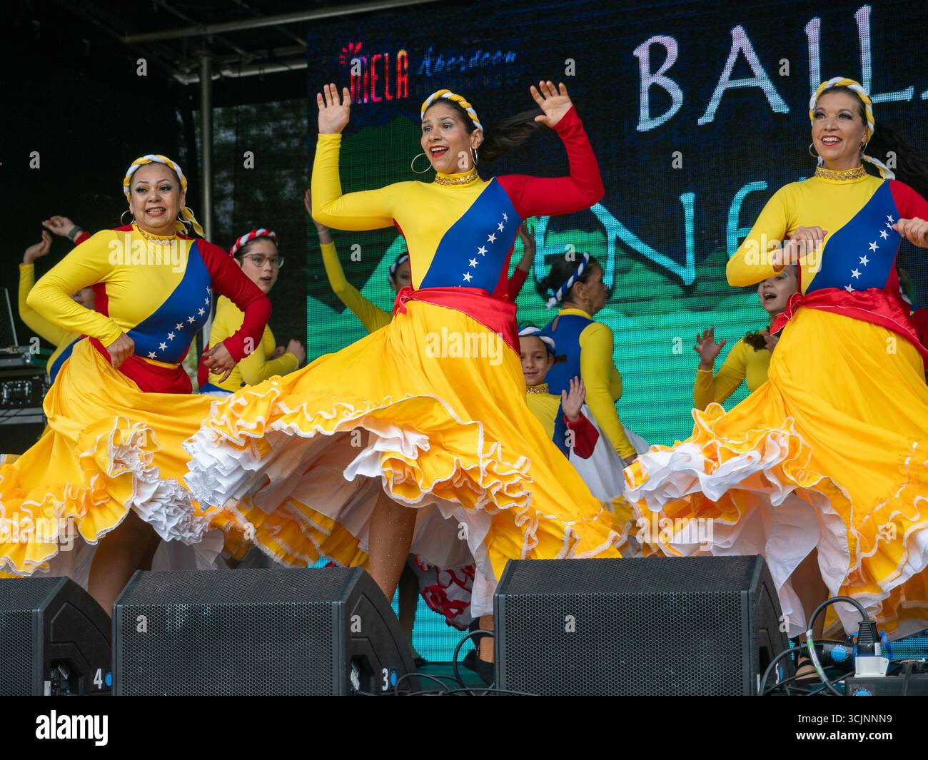 Aberdeen, Scotland - 7th Sep 2025: The Baila Venezuela dance group ...