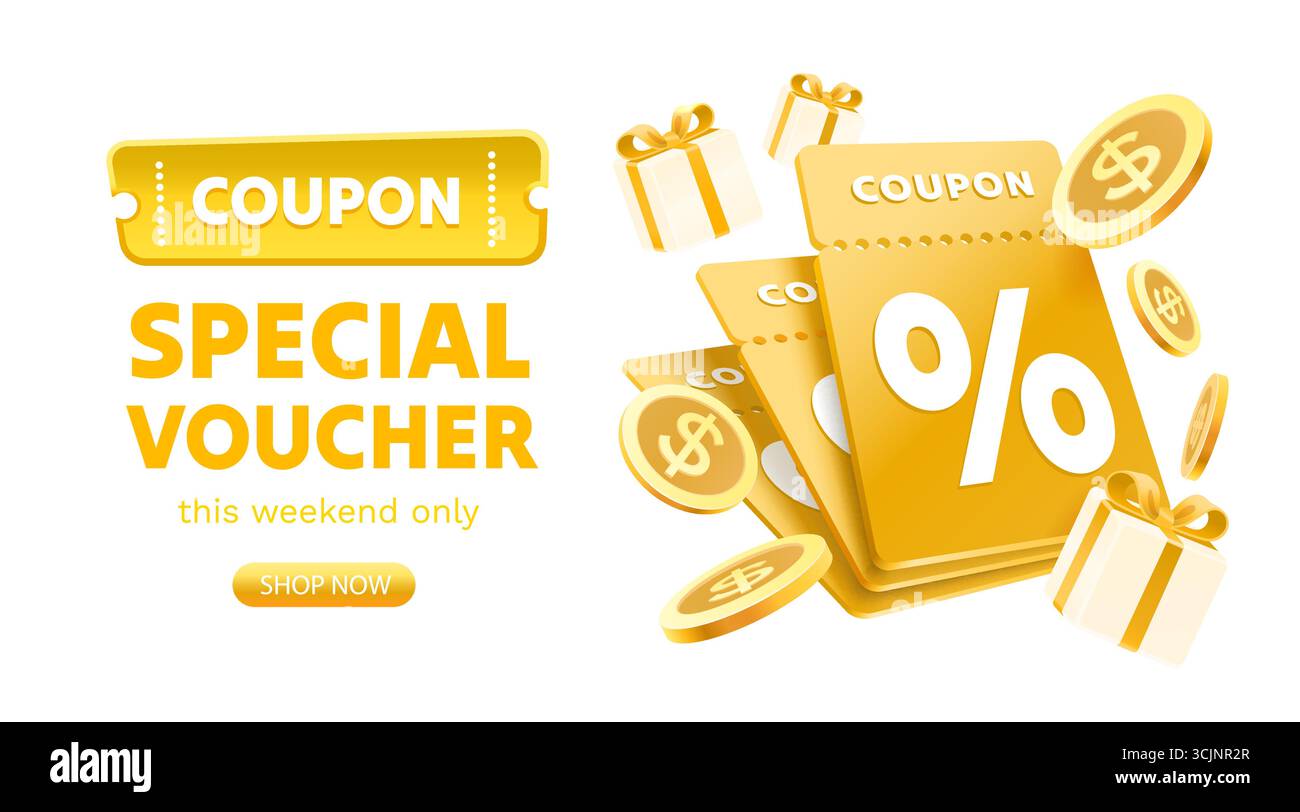 Coupon special voucher banner, event flyer. Vector Stock Vector Image ...