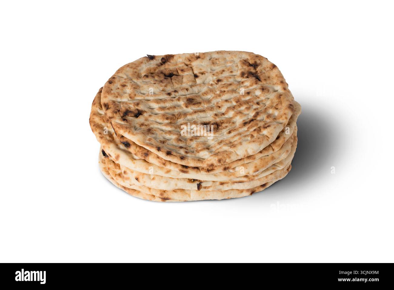 A photo of a six-layer lavash bread stack against a white background ...