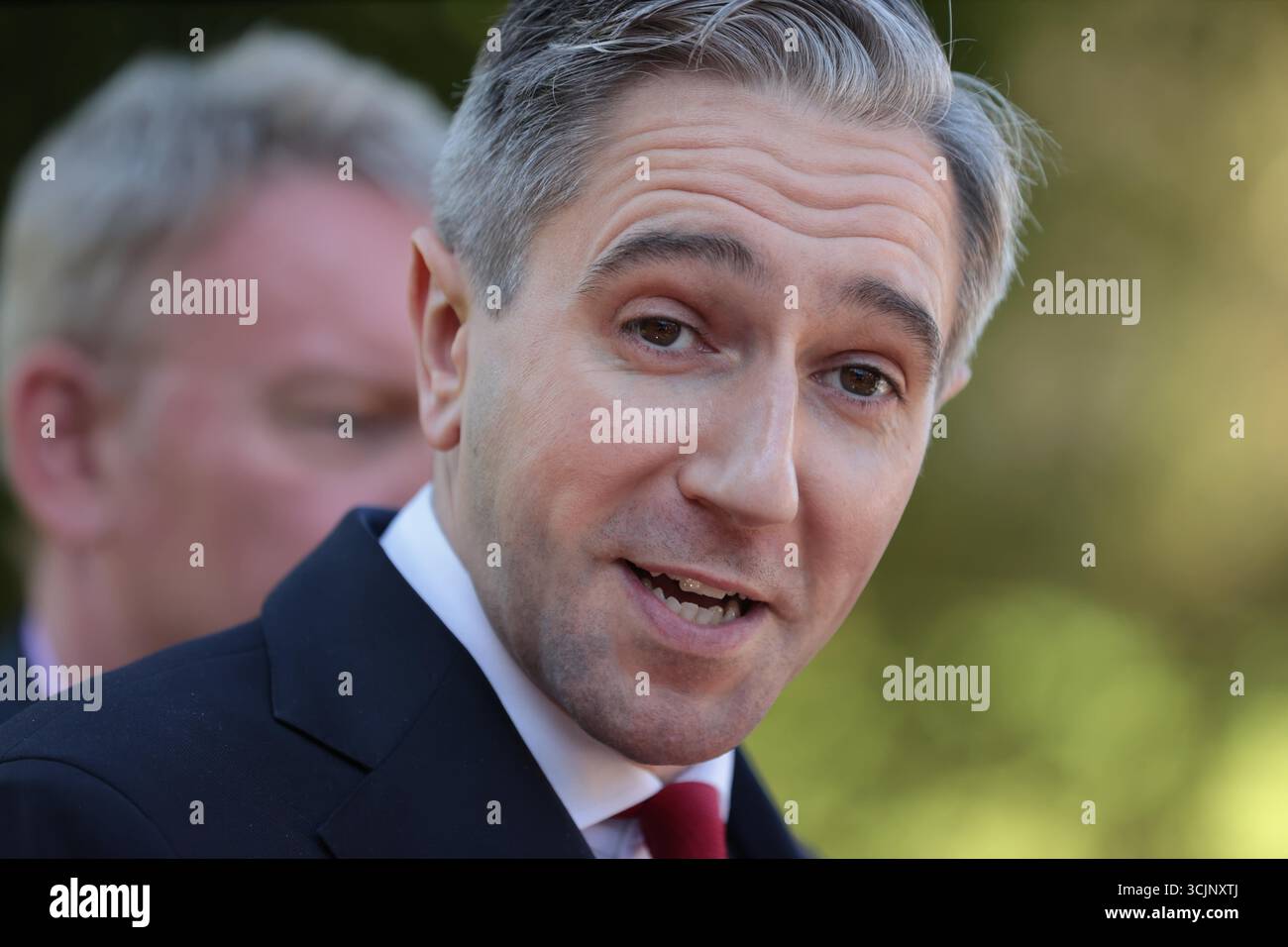 Fine Gael's Simon Harris speaks to media during a think-in at Mullingar ...