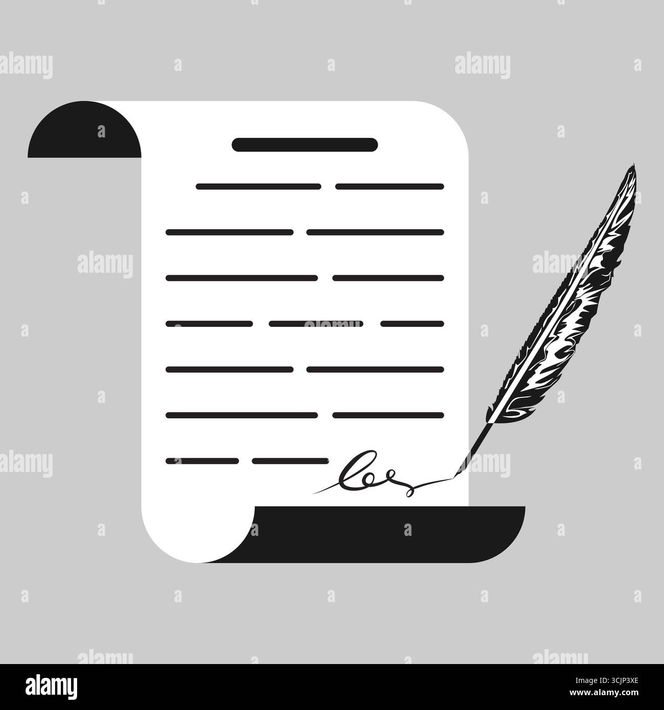 Feather ink parchment icon Stock Vector Images - Alamy