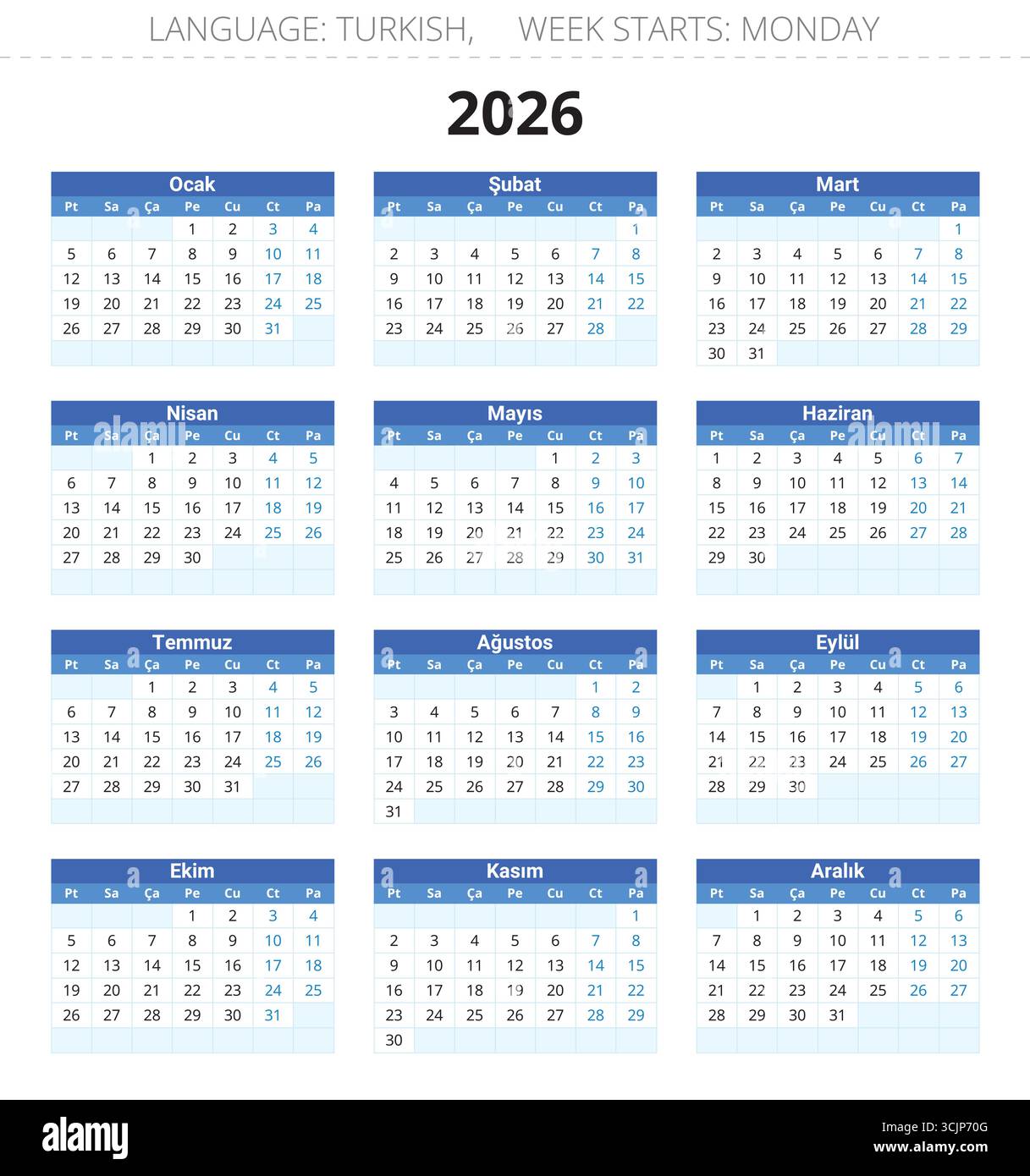 2026 calendar vector vectors hi-res stock photography and images - Alamy