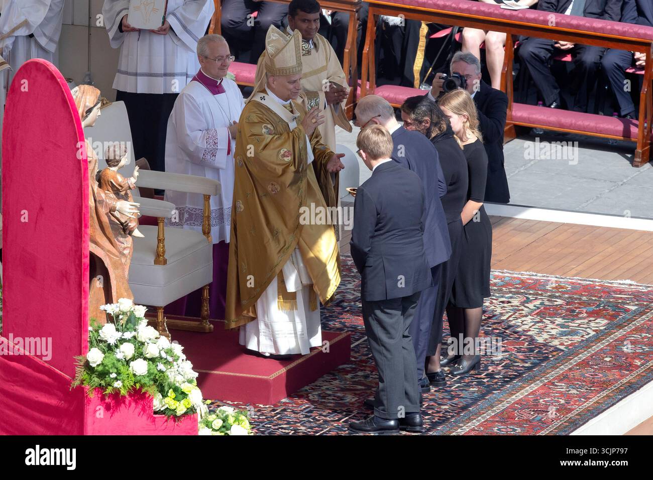 The family of Carlo Acutis seen during the Eucharistic Celebration with ...