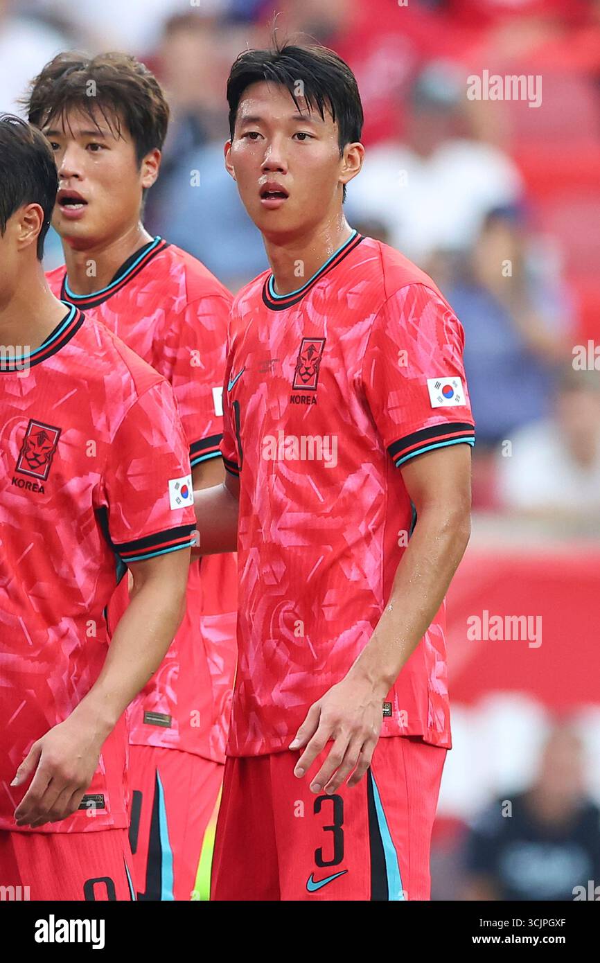 HARRISON, NJ - SEPTEMBER 06: Lee Han-beom #3 of Korea Republic during ...