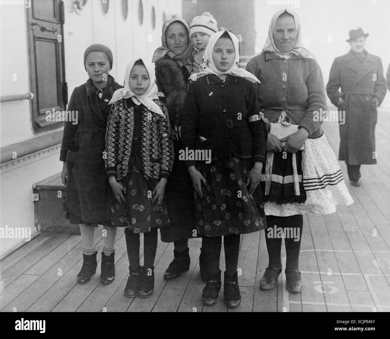 The Sivik family from Czechoslovakia on board the S.S. Champlain in New ...