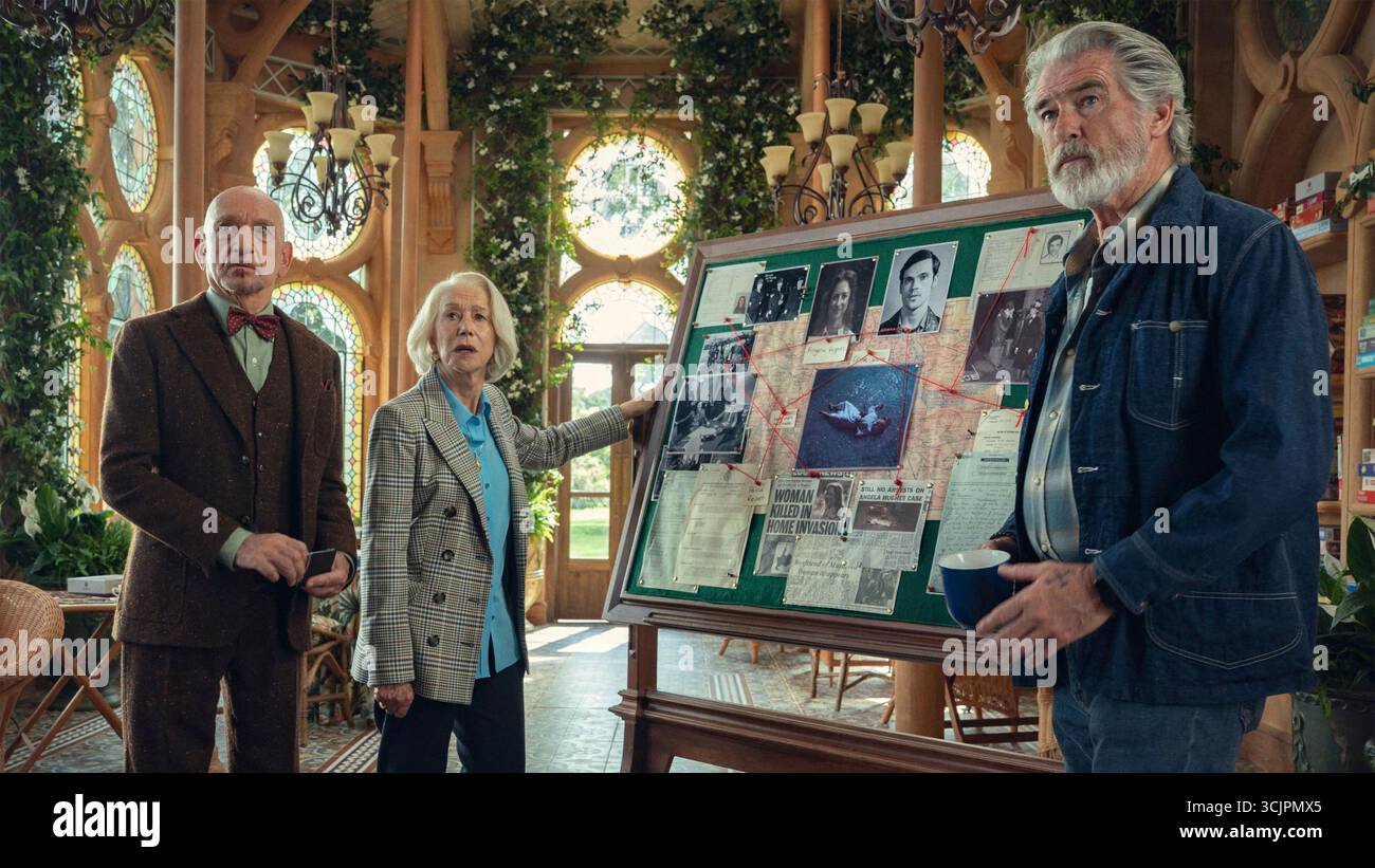 PIERCE BROSNAN, BEN KINGSLEY and HELEN MIRREN in THE THURSDAY MURDER ...