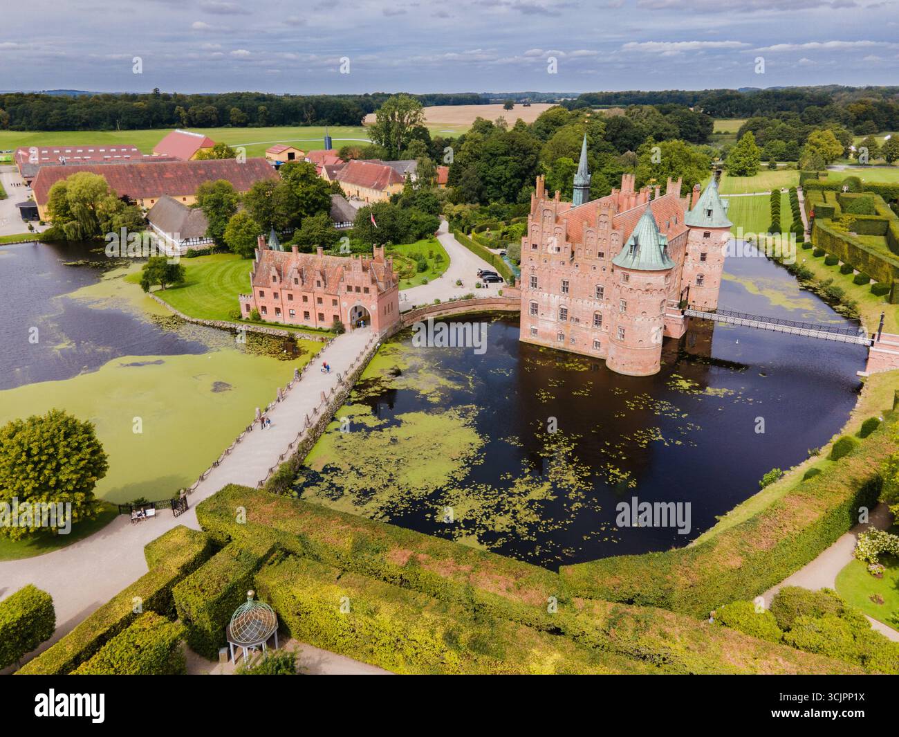 Aerial views of Egeskov Castle in Denmark Stock Photo - Alamy