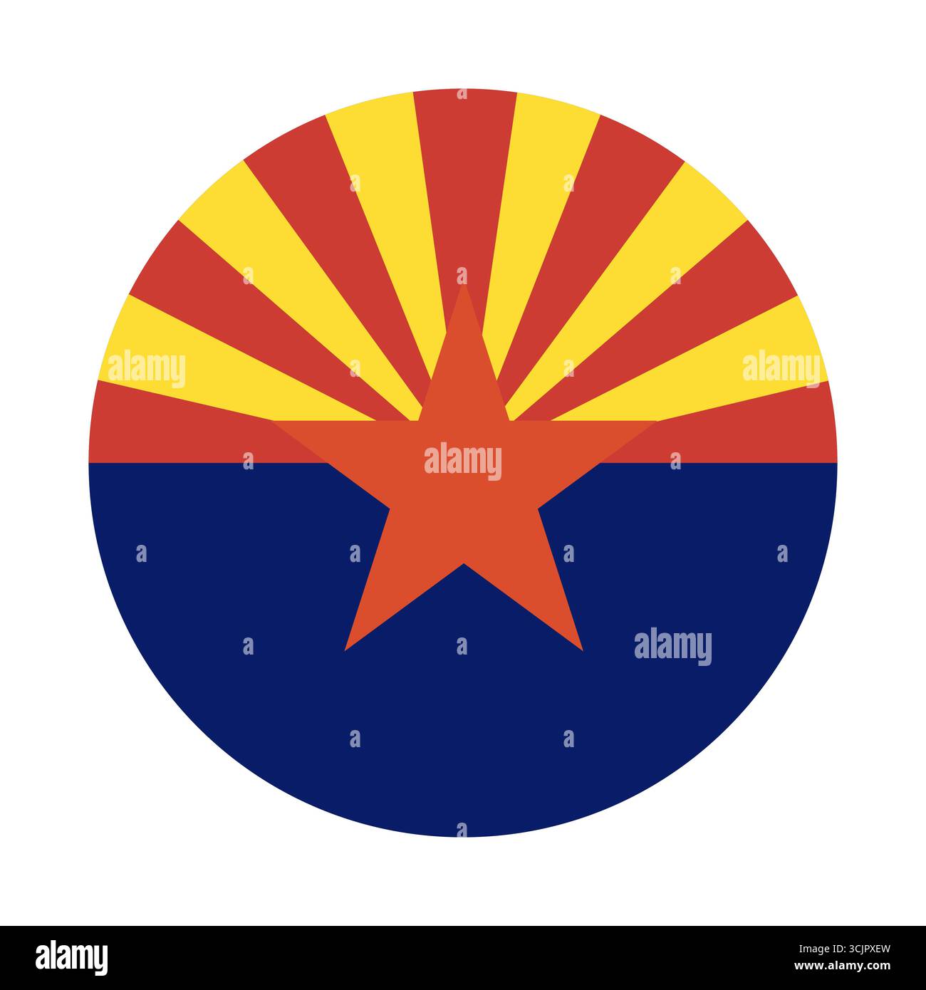 Arizona circle flag. Round flag of Arizona. State of the USA Stock ...