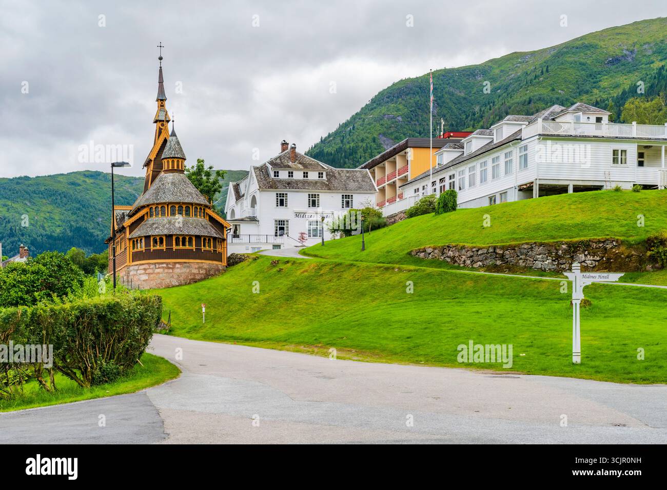 BALESTRAND, NORWAY - AUGUST 16, 2025: St. Olaf's Church in Balestrand ...