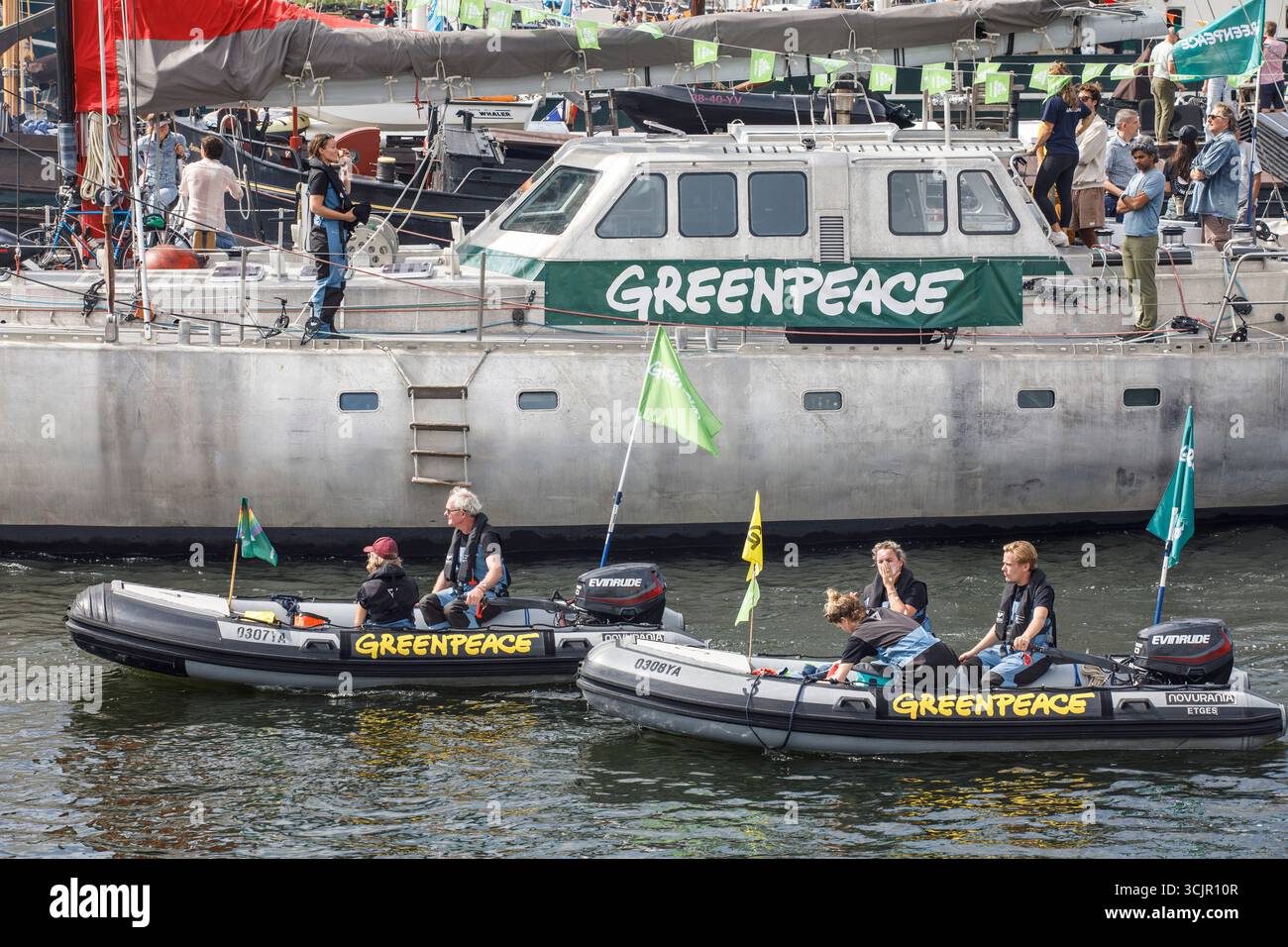 sail-in parade of the Sail Amsterdam, August 20, 2025, the Greenpeace ...