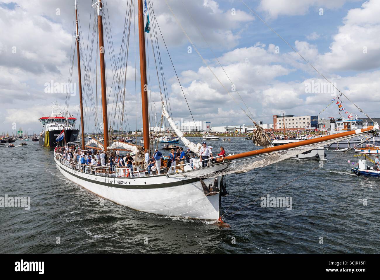 sail-in parade of the Sail Amsterdam, August 20, 2025, the three-masted ...