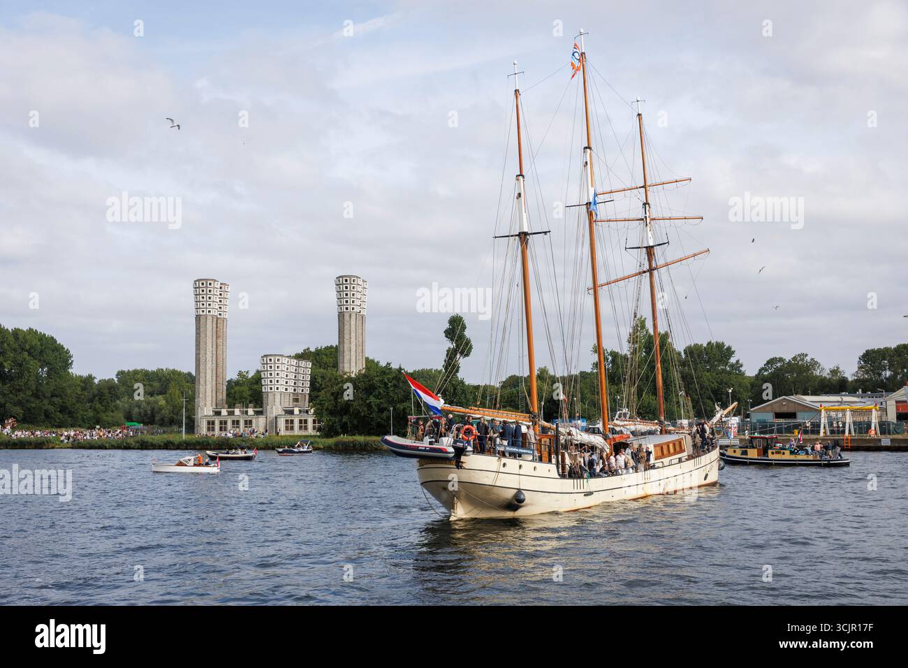 sail-in parade of the Sail Amsterdam, August 20, 2025, a three-master ...