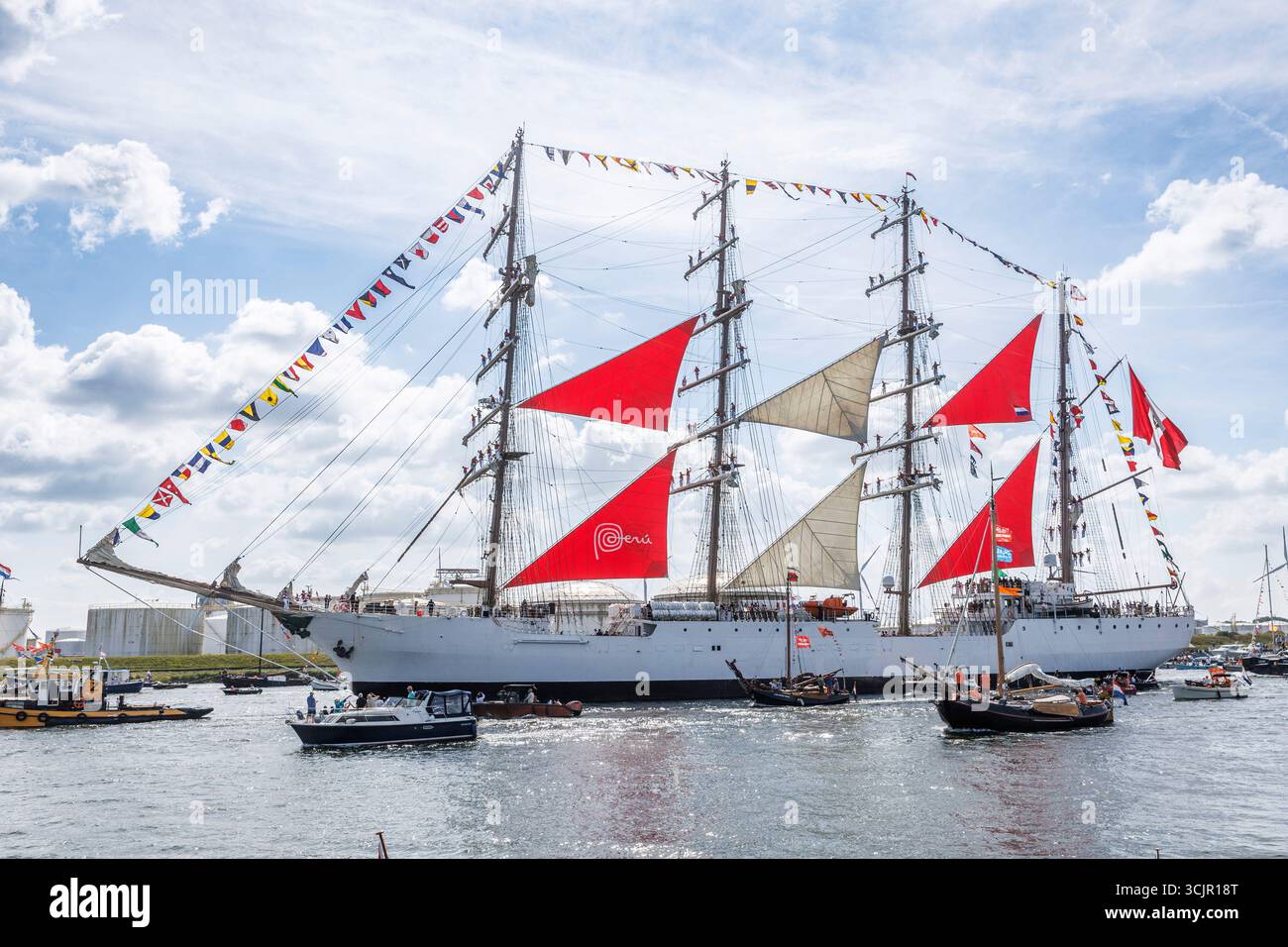 sail-in parade of the Sail Amsterdam, August 20, 2025, the BAP Unión ...